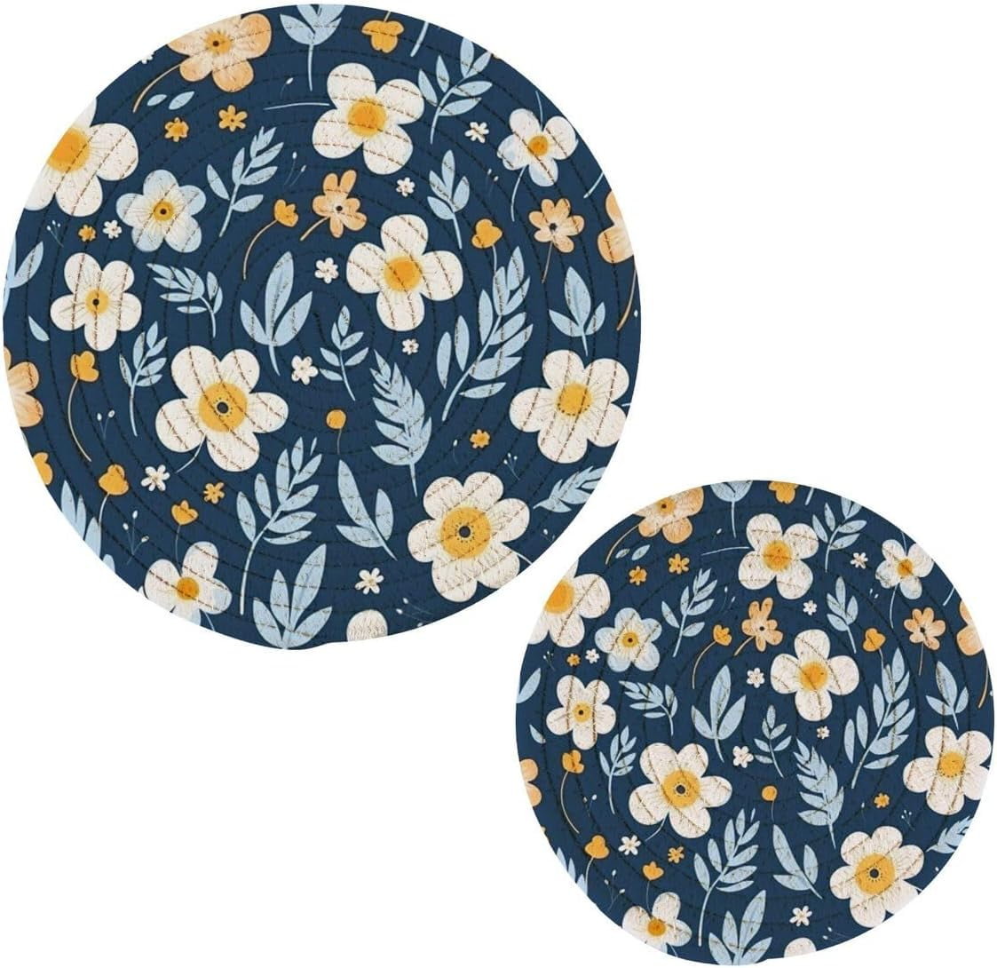 Coolnut Beautiful Wildflowers Pot Holders Trivets Set 2Pcs, Potholders ...