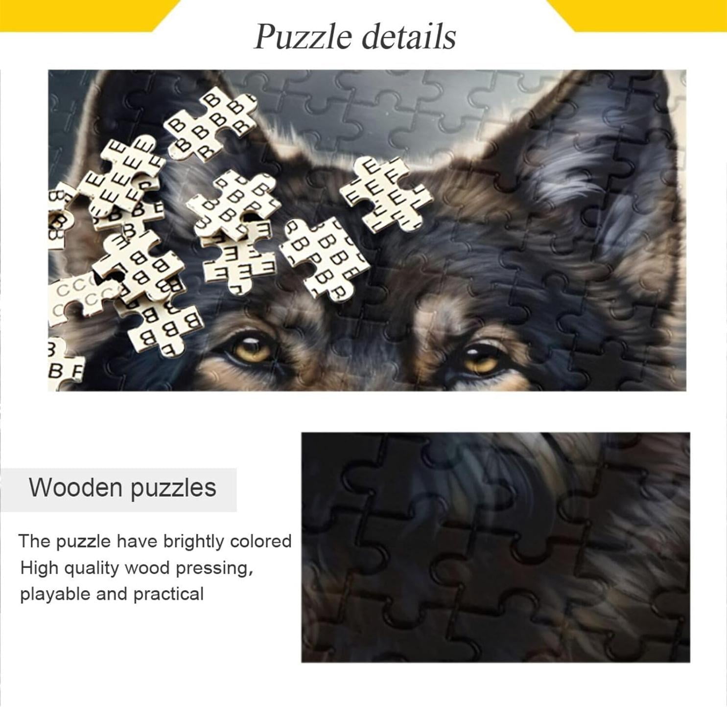 Coolnut Beautiful Wolf Puzzles for Adults and Kids 500 Pieces, Wooden ...