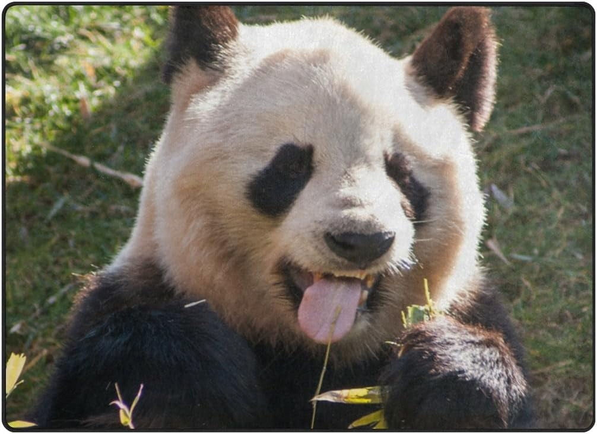 Coolnut Big Panda Eating Bamboo Area Rug Pad - 80 x 58 inch - 100% ...