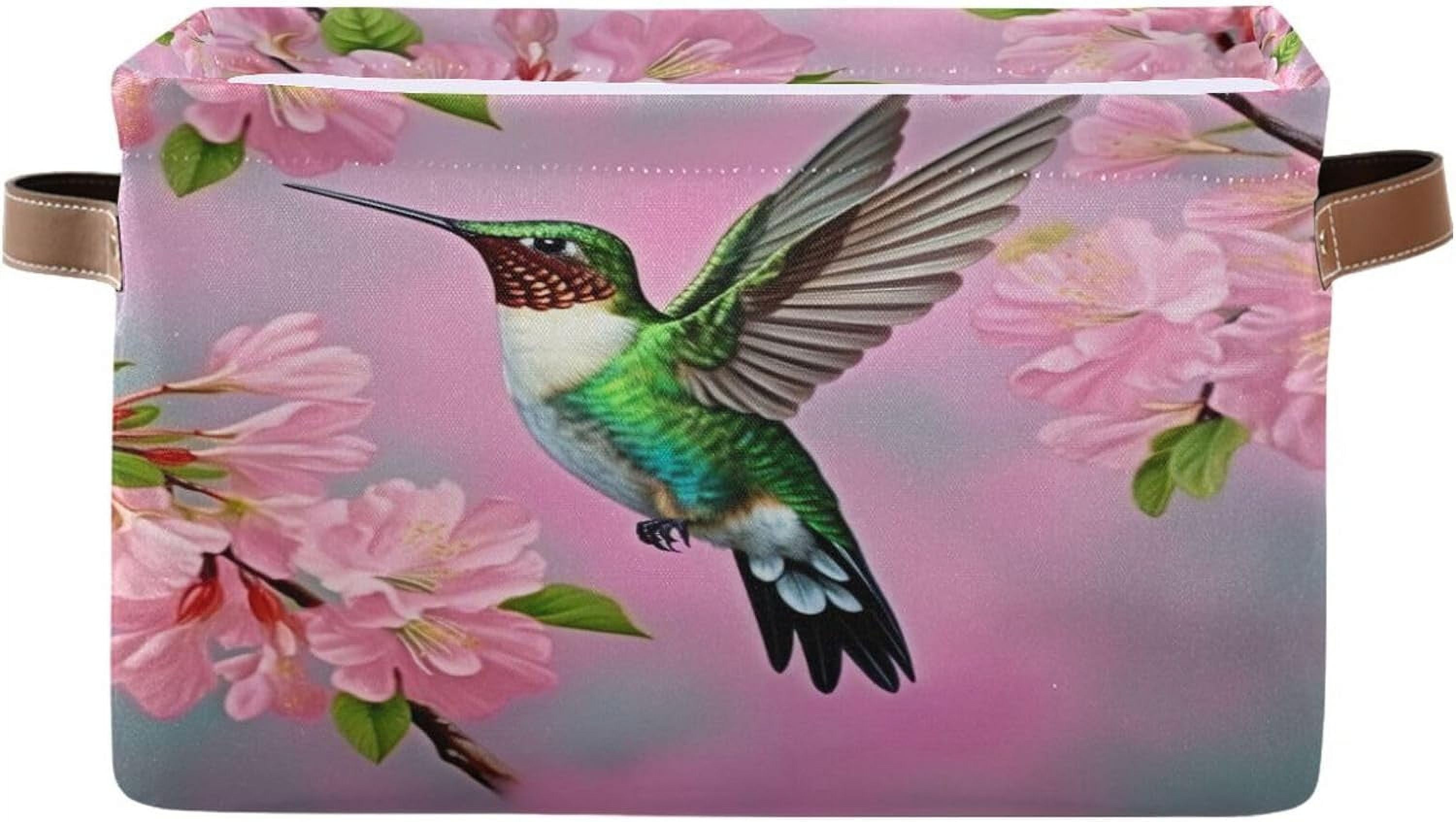 Coolnut Bird Hummingbird Storage Bins Foldable Canvas Fabric Storage ...