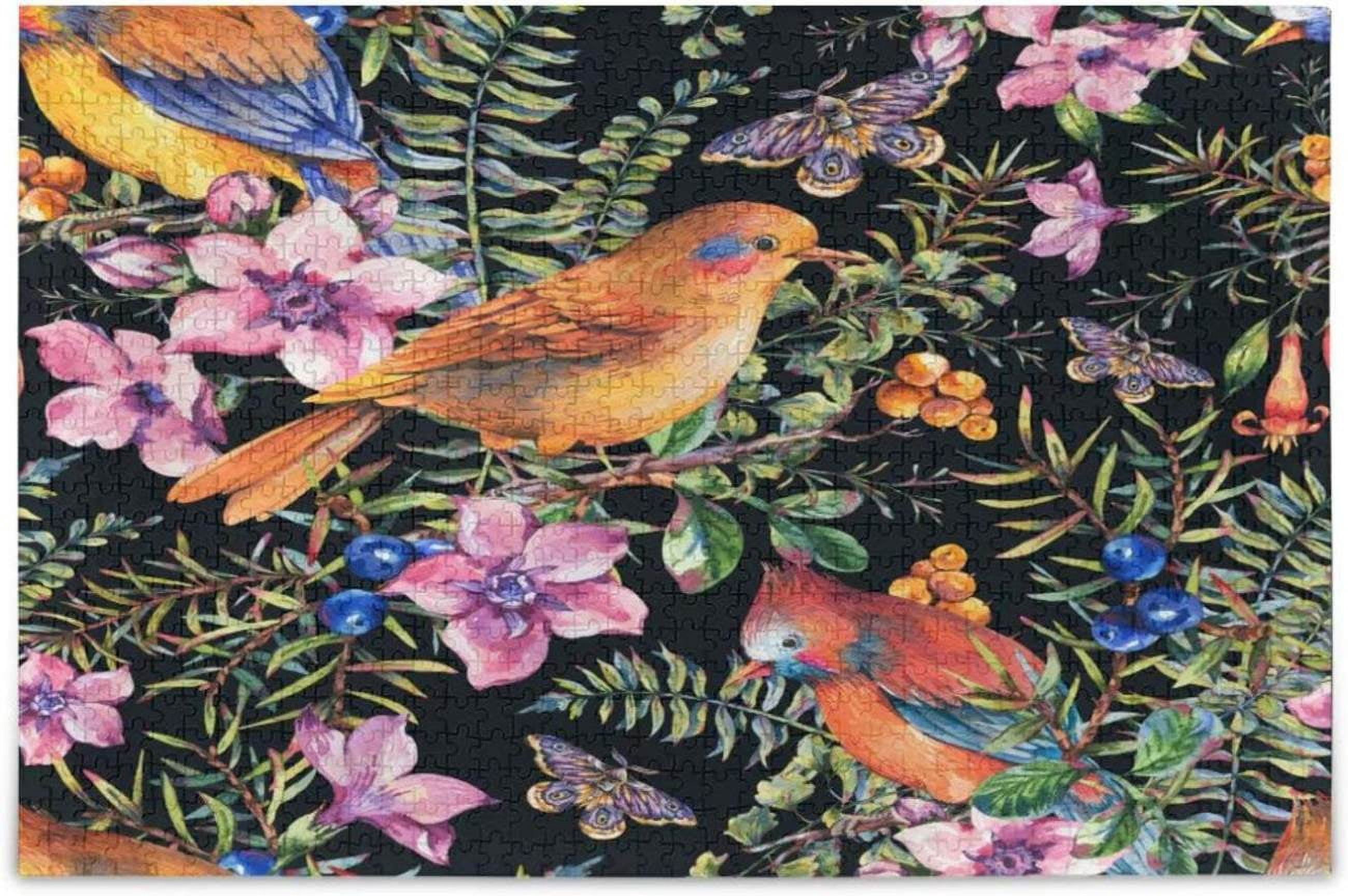 Coolnut Birds and Flowers Wooden Jigsaw Puzzles, 20.5" x 14.9 ...