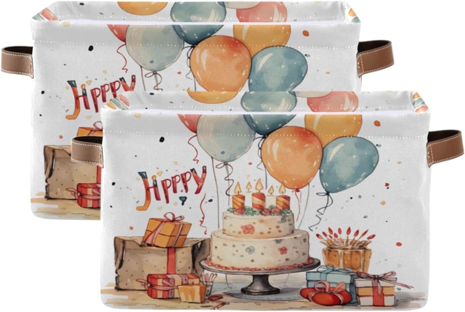 Coolnut Birthday Cake Foldable Storage Basket for Shelves, Collapsible ...