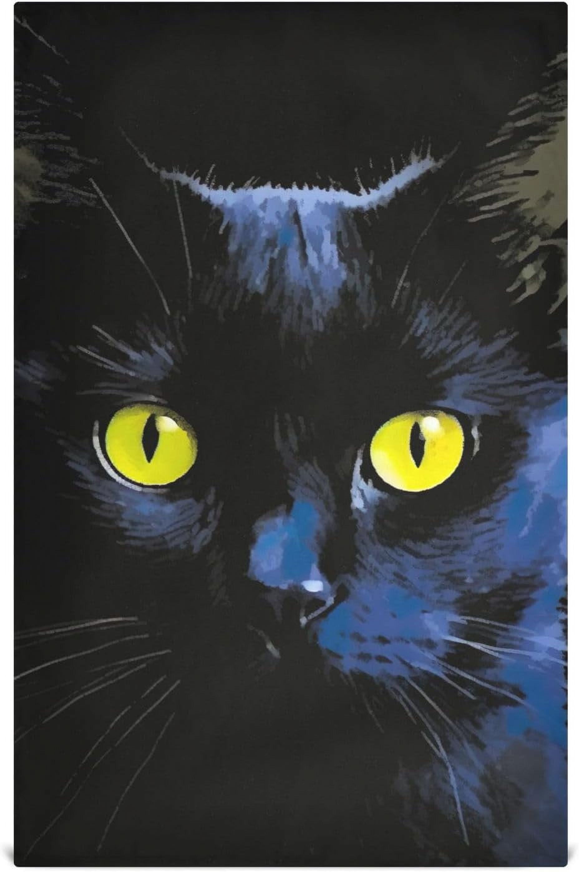 Coolnut Black Cat Kitchen Dish Towel Set of 1, Soft Absorbent Drying ...