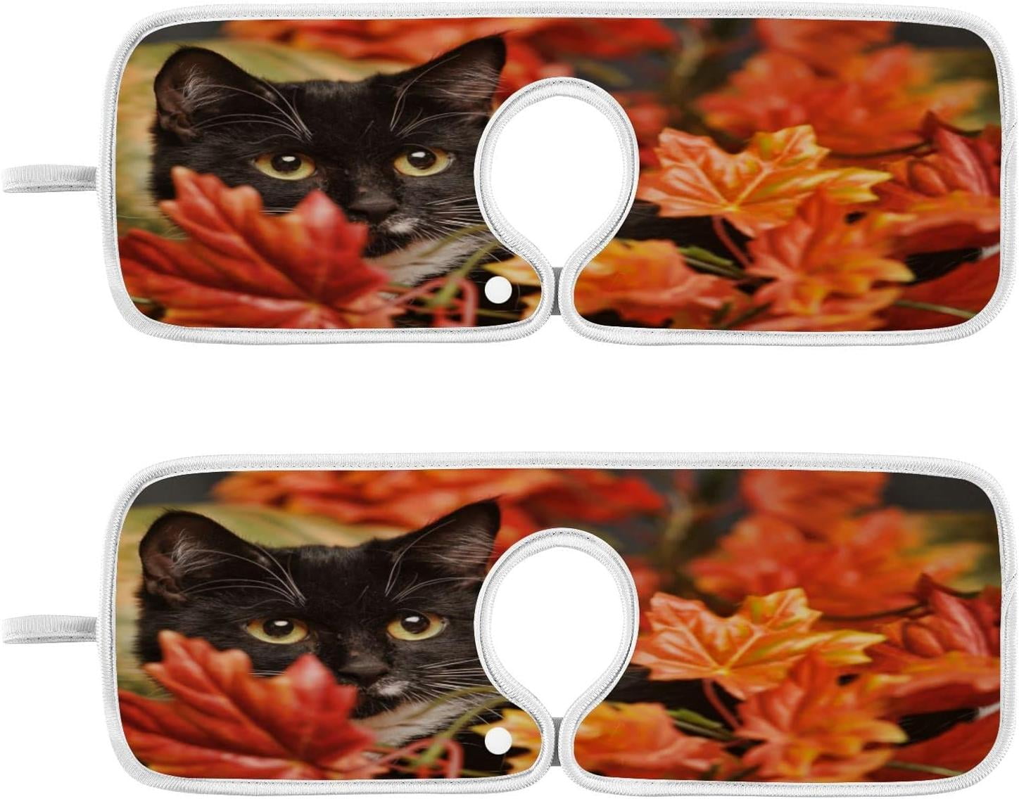 Coolnut Black Cat Maple Leaf Kitchen Sink Splash Guard 2 Packs Faucet ...