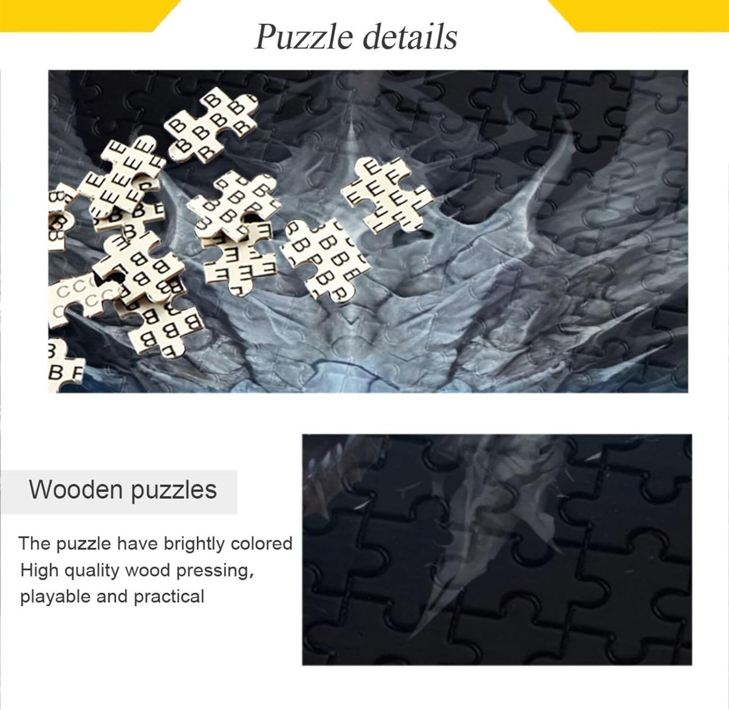 Coolnut Black Dragon Head Puzzles for Adults and Kids 1000 Pieces ...