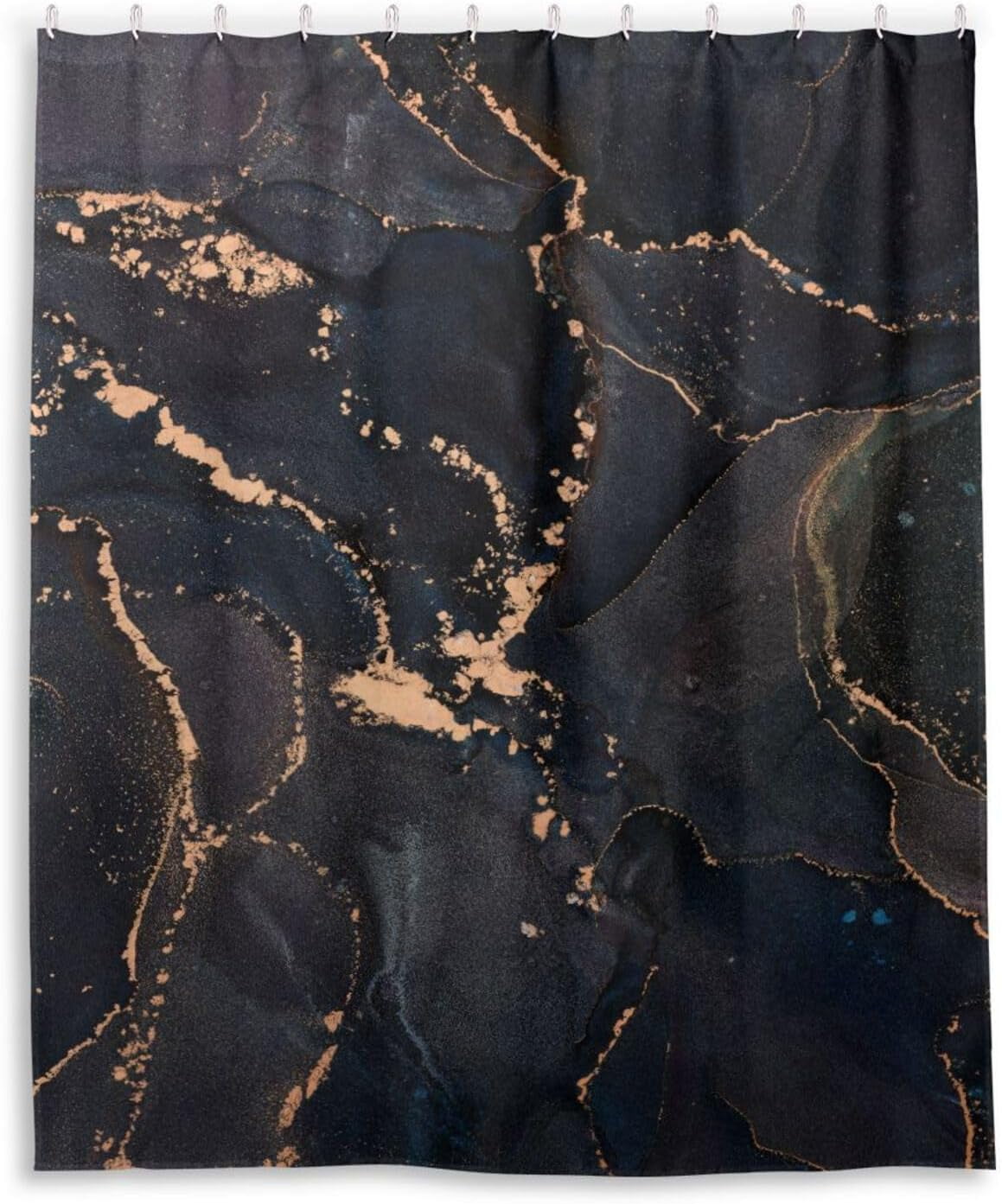 Coolnut Black Gold Marble Texture Bathroom Waterproof Shower Curtain ...