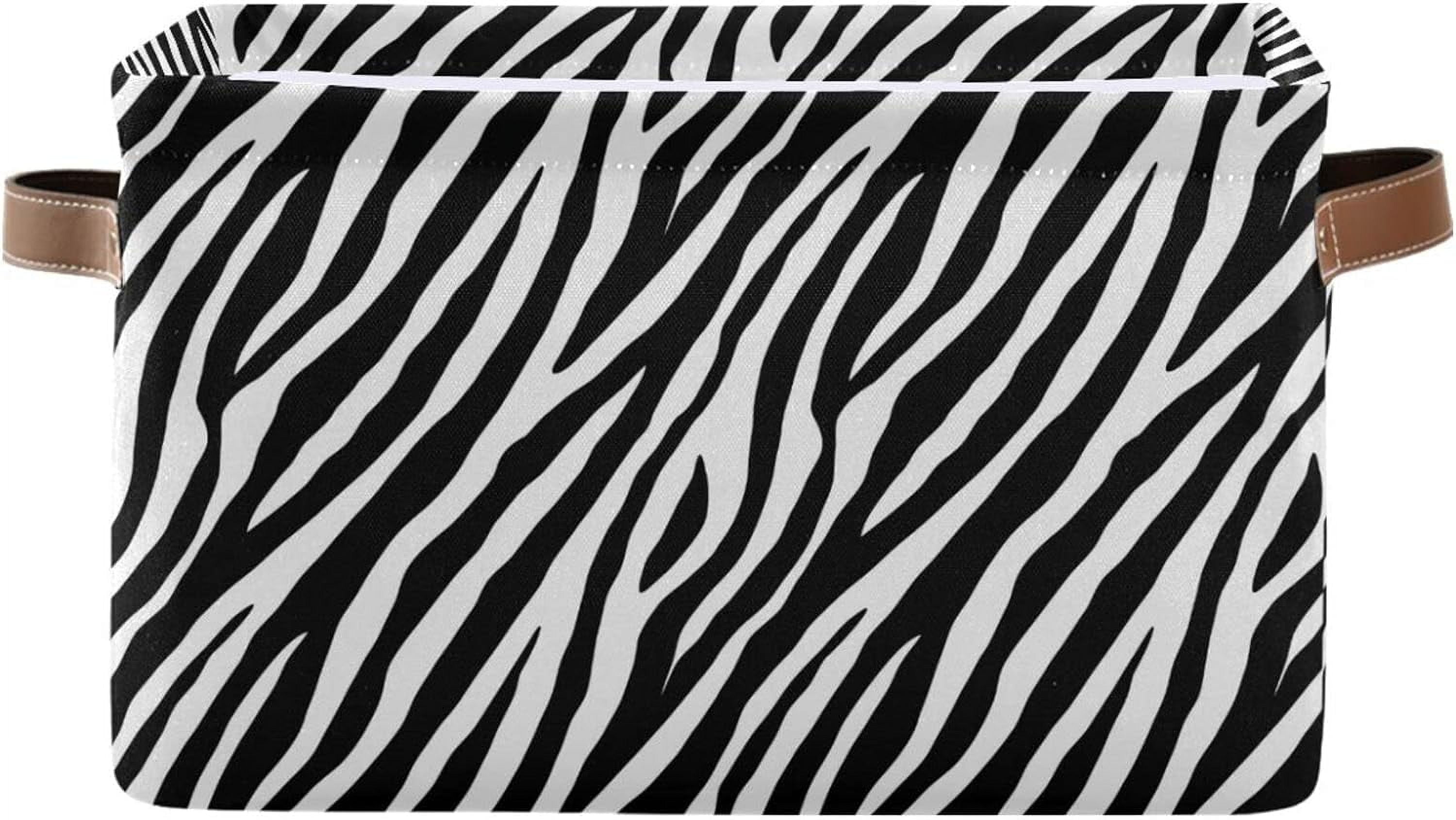 Coolnut Black and White Stripe Large Square Storage Basket Bin with ...
