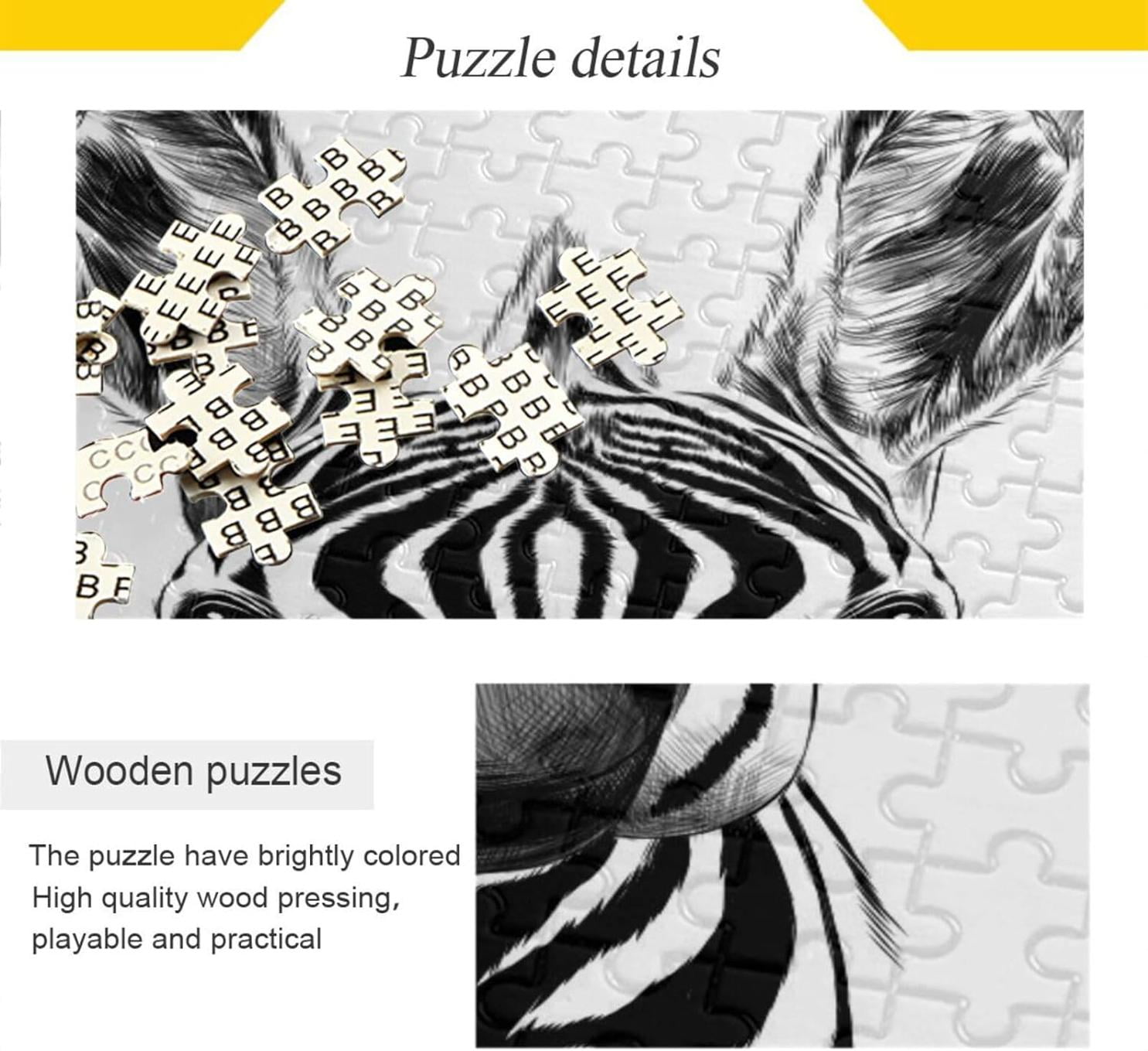 Coolnut Black and White Zebra Puzzles for Adults and Kids 1000 Pieces ...