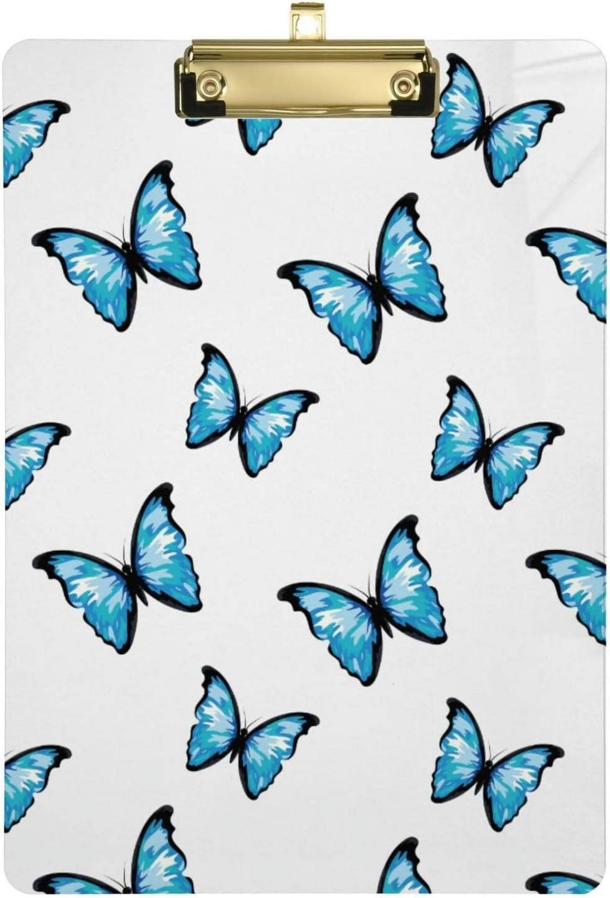 Coolnut Blue Butterfly Clipboard, Acrylic Standard A4 Letter Size Clip ...