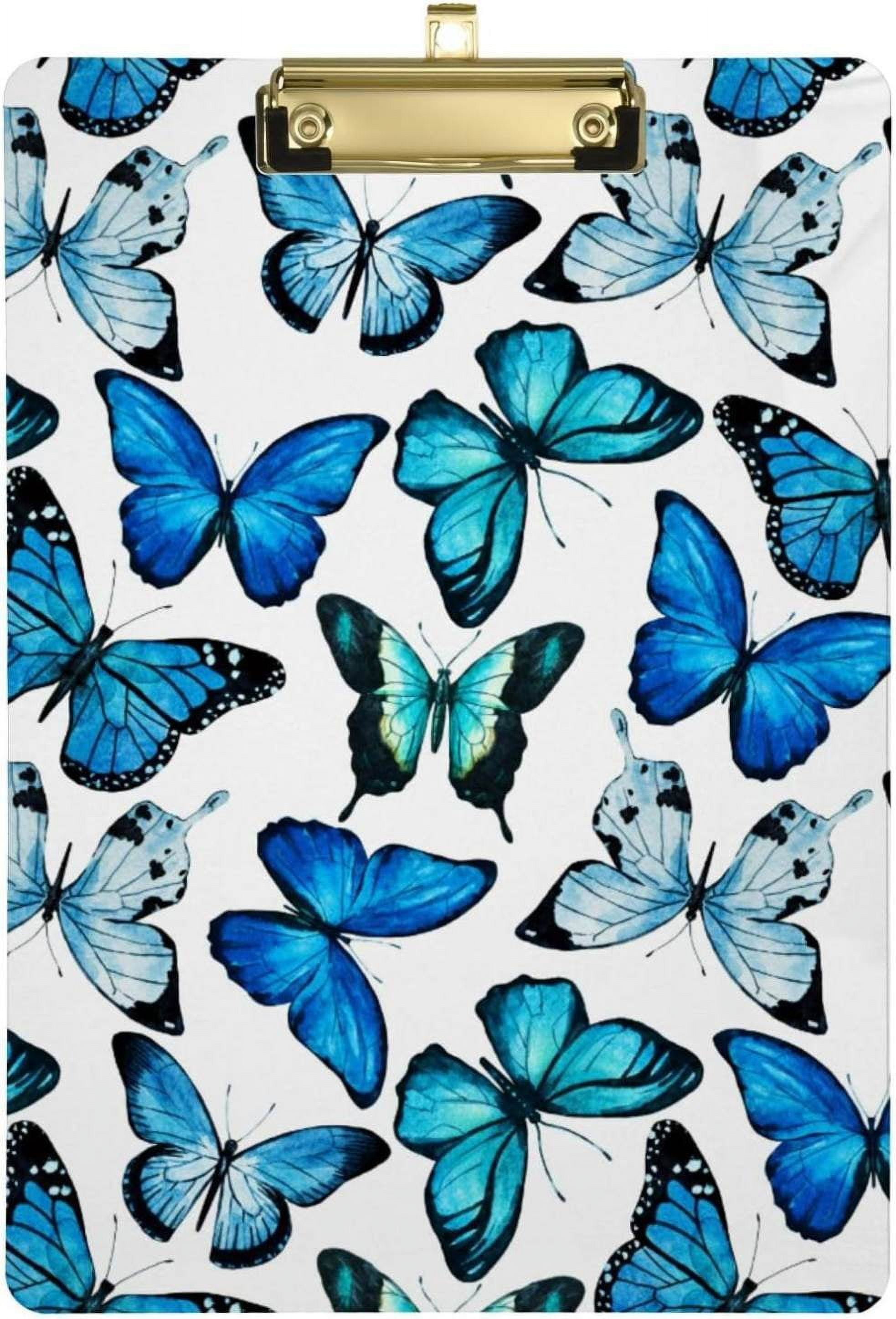 Coolnut Blue Butterfly Clipboard, Acrylic Standard A4 Letter Size Clip ...