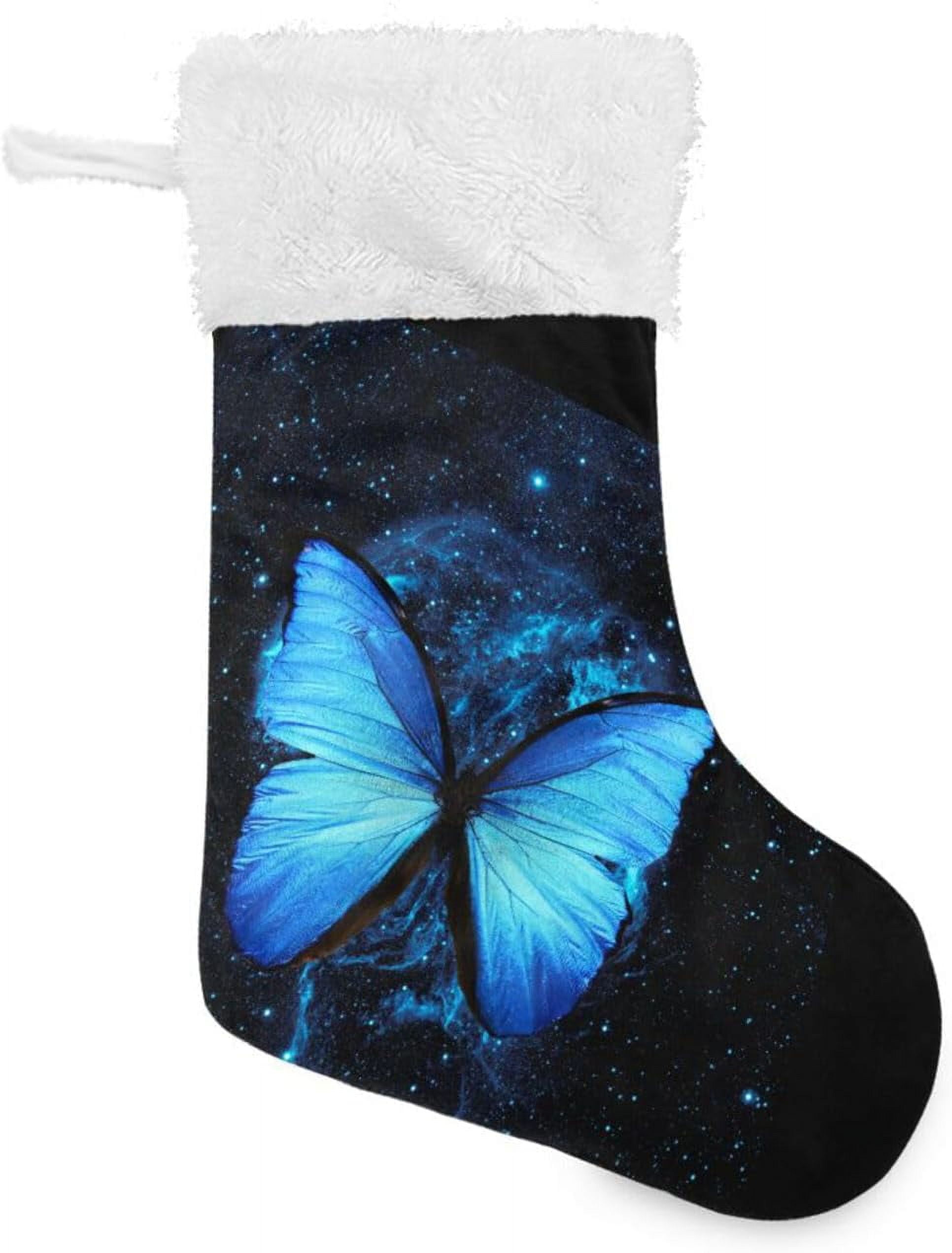 Coolnut Blue Butterfly Starry Sky Christmas Stockings, Christmas ...