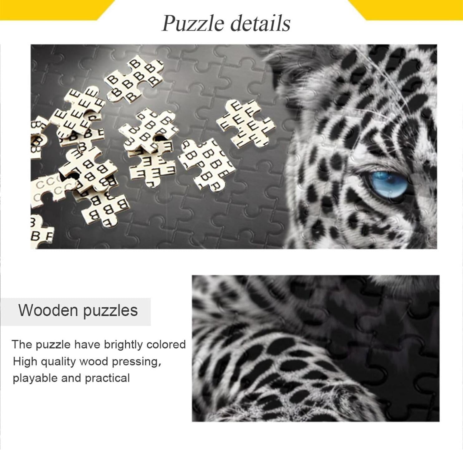 Coolnut Blue Eyes Leopard Puzzles for Adults and Kids 500 Pieces ...