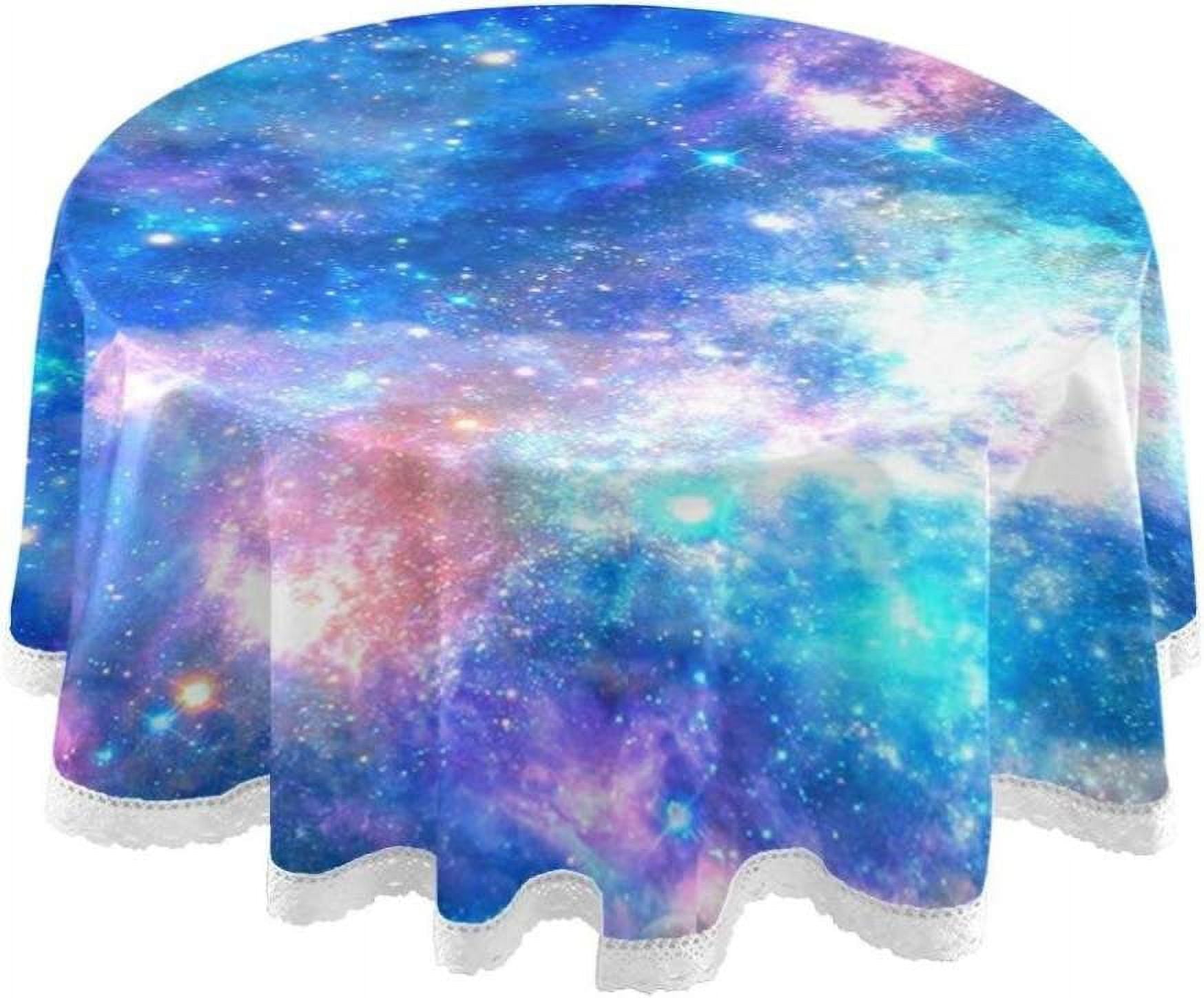 Coolnut Blue Galaxy Round Tablecloth 60", Waterproof Stain and Wrinkle ...