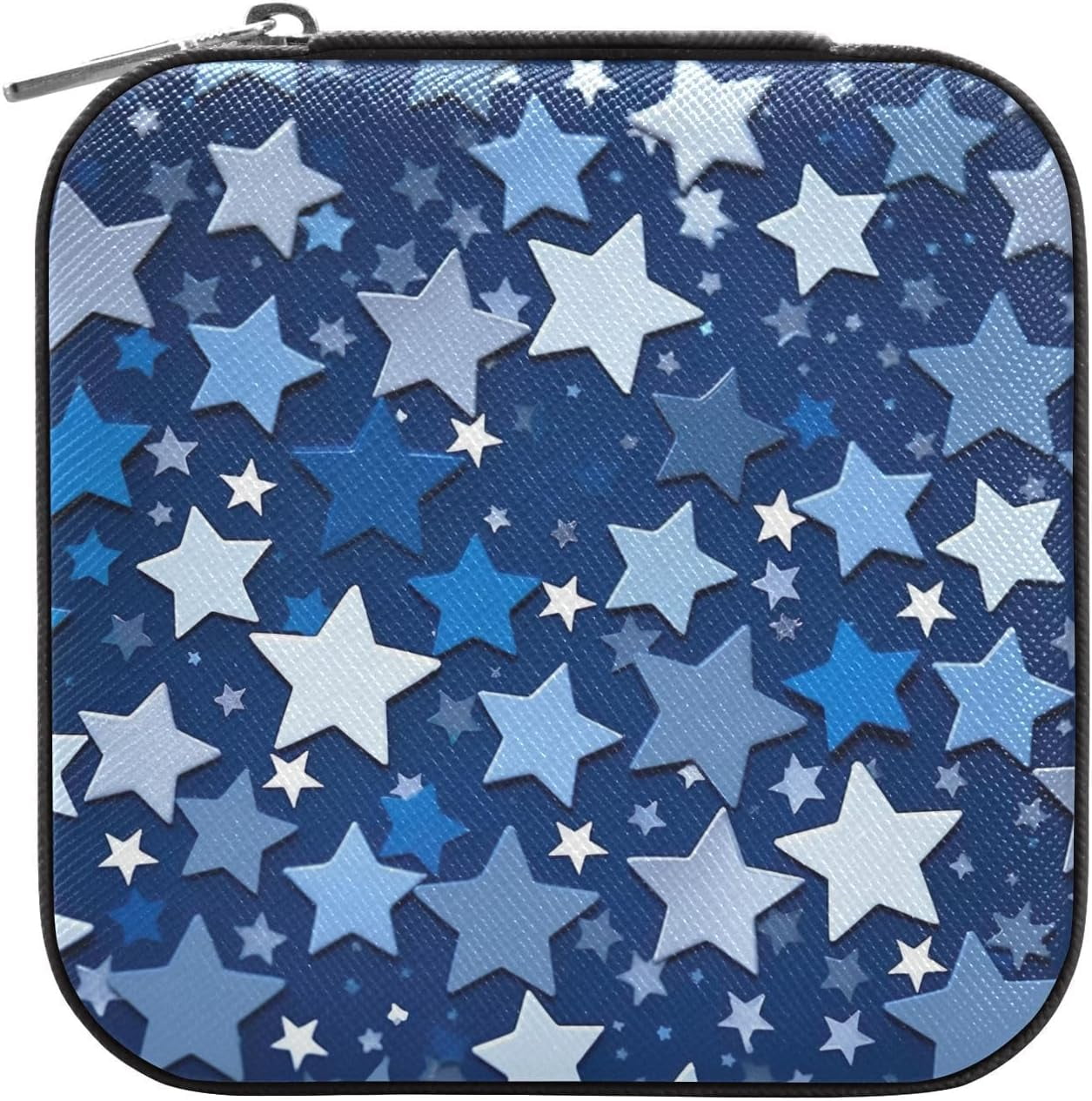 Coolnut Blue Graffiti Stars Travel Jewelry Organizer Case, Portable PU ...