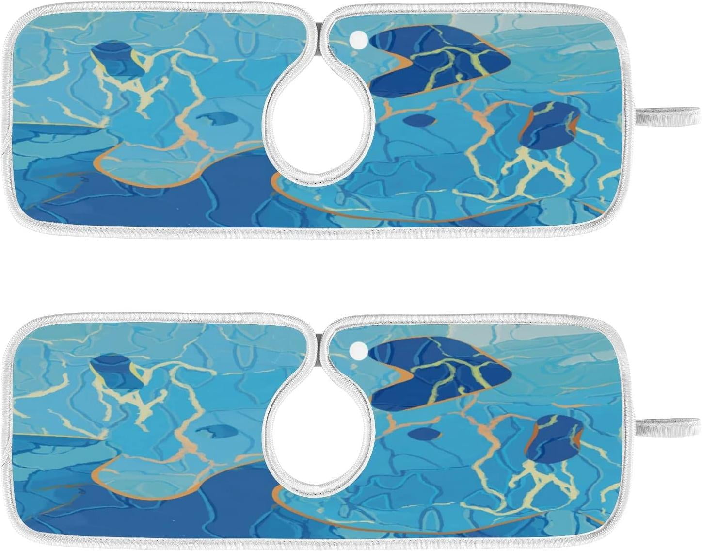 Coolnut Blue Marble Sink Splash Guard for Faucet 2 Packs Faucet ...