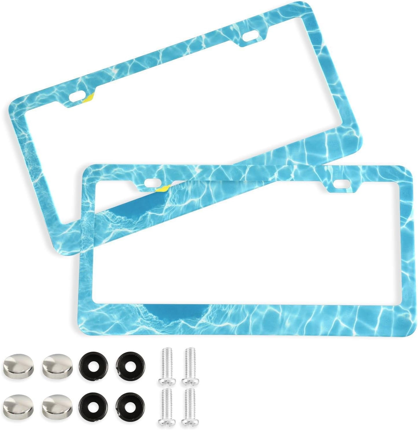 Coolnut Blue Swimming Pool License Plate Frames 2 Pack Aluminum License ...
