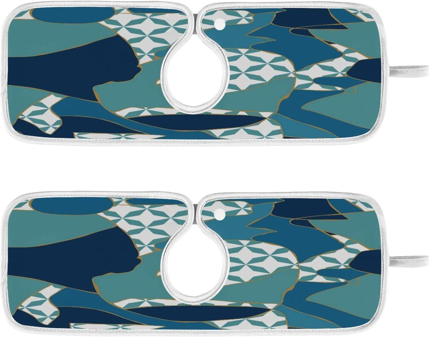 Coolnut Blue White Abstract Sink Splash Guard for Faucet 2 Packs Faucet ...