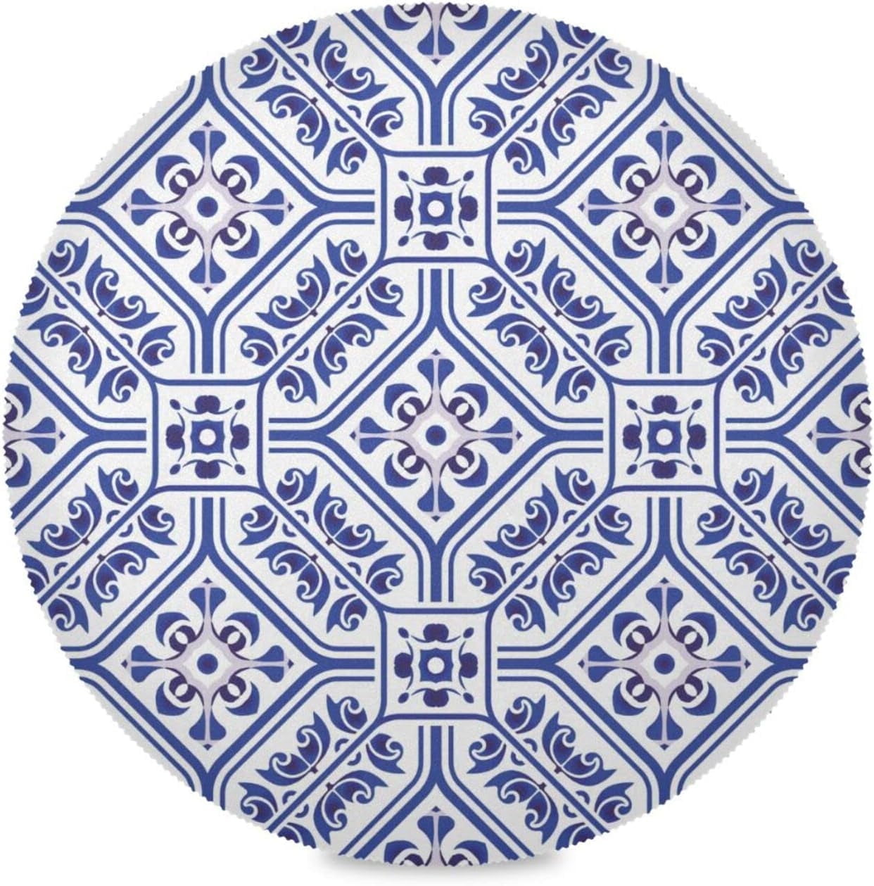 Coolnut Blue and White Ceramic Placemats Round Table Mats Non-Slip ...