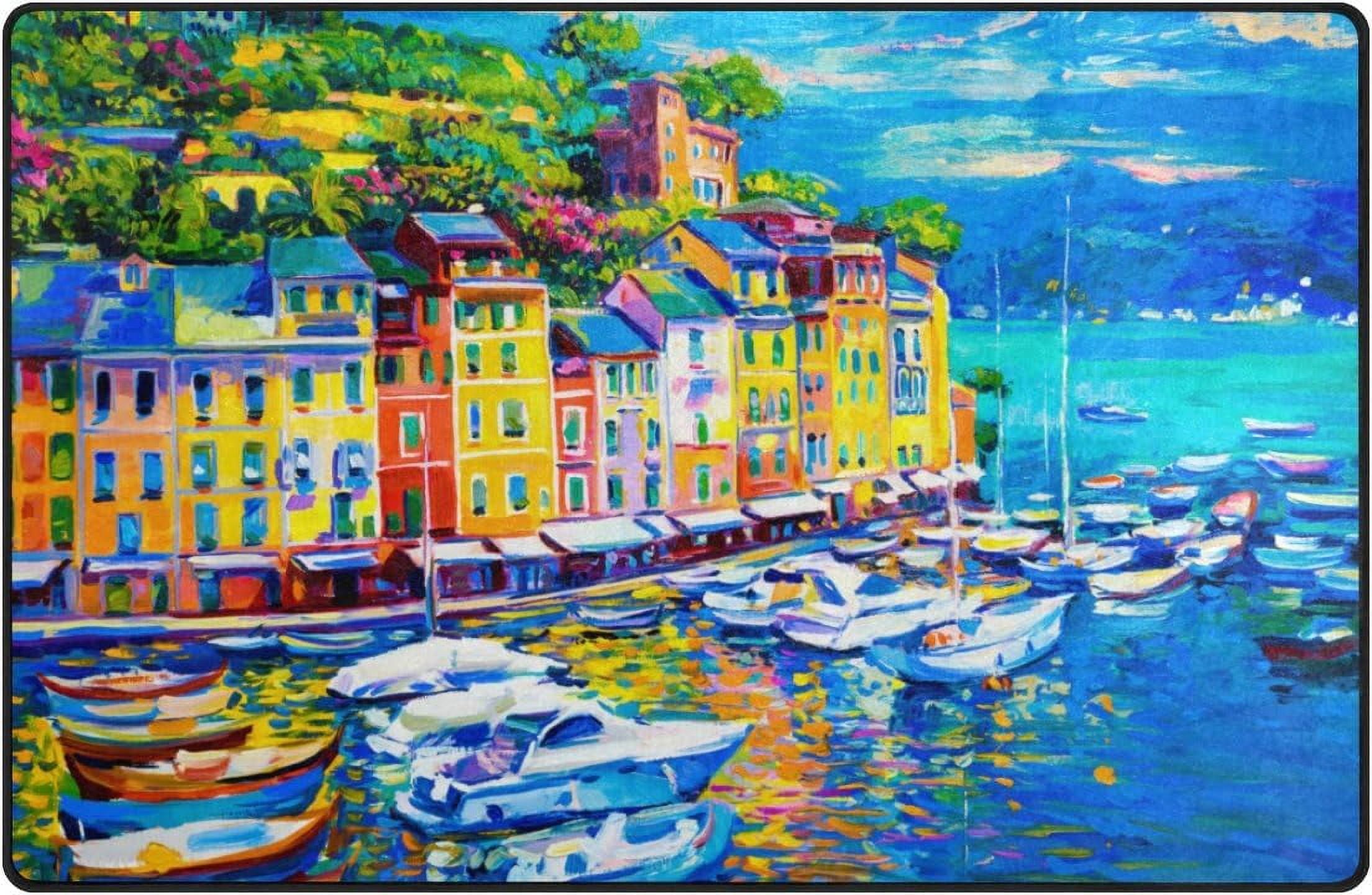 Coolnut Boats Sea Harbor Area Rug Pad - 31 x 20 inch - 100% Light ...