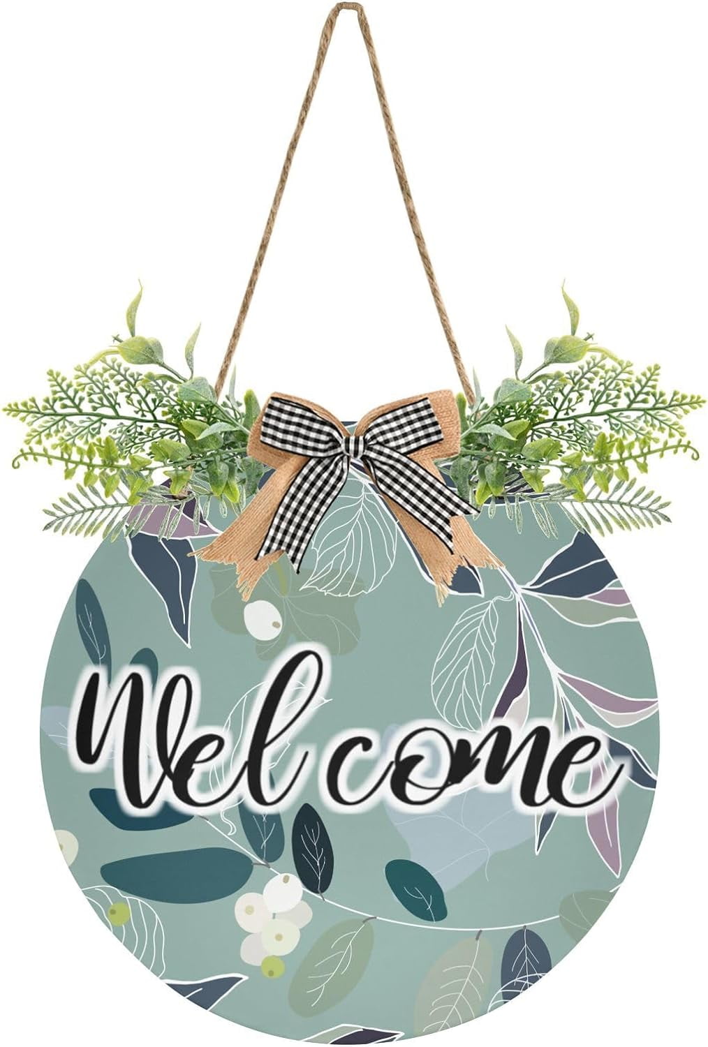 Coolnut Branches Berries and Leave Front Door Round, Hanging Welcome ...