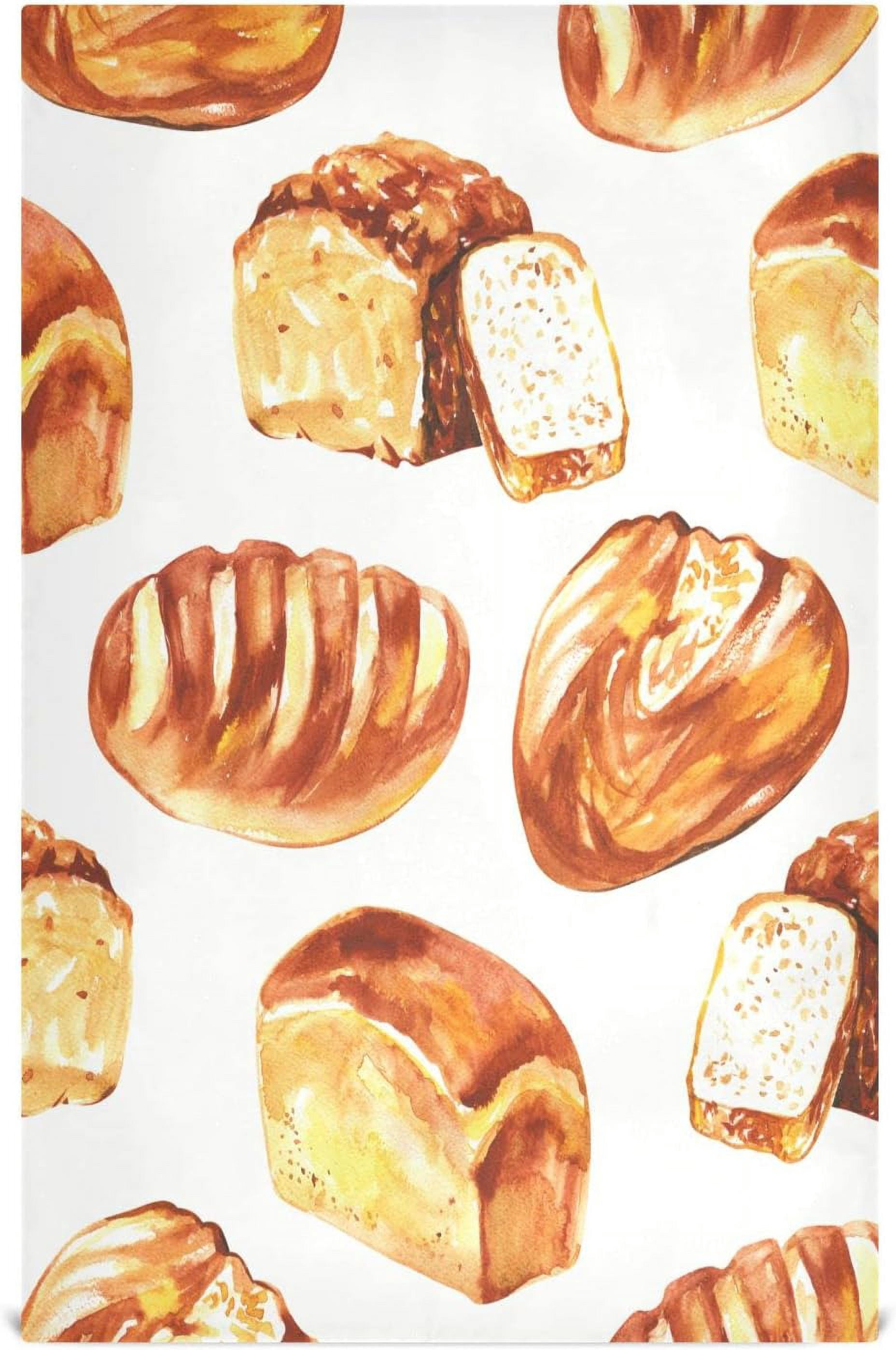 Coolnut Bread Print Kitchen Dish Towel Set,Drying Kitchen Towels Tea ...