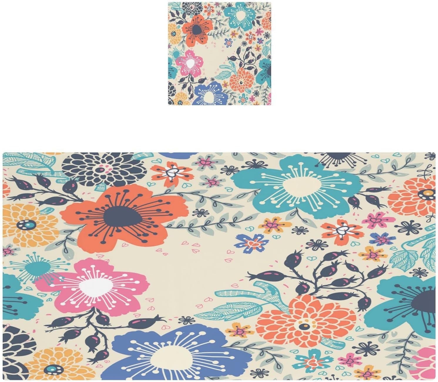 Coolnut Bright Blooming Flowers Bath Towels Set - 1 Bath Towel 1 ...