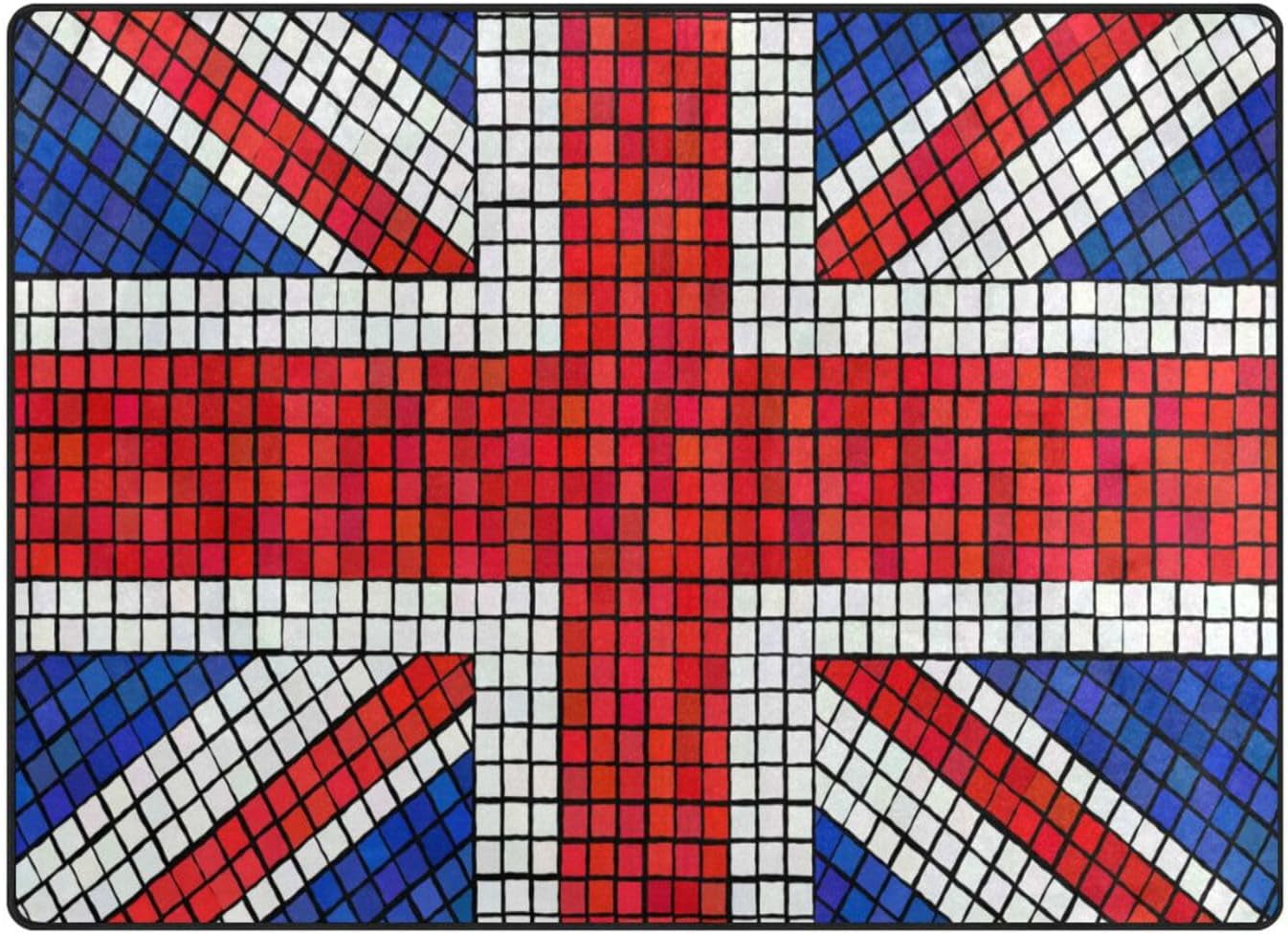 Coolnut British Flag Non-Slip Runner Rug Washable Soft Absorbent Living ...