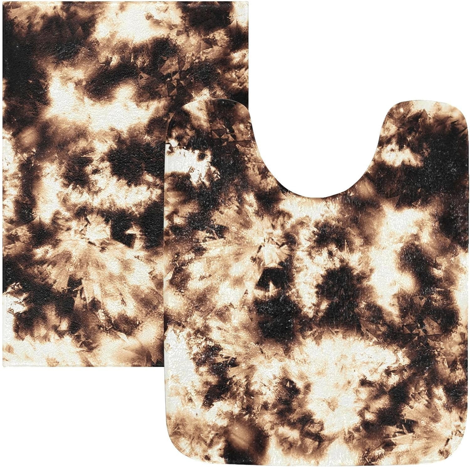 Coolnut Brown Tie Dye Batik Vintage Bath Mat for Bathroom Shower U ...