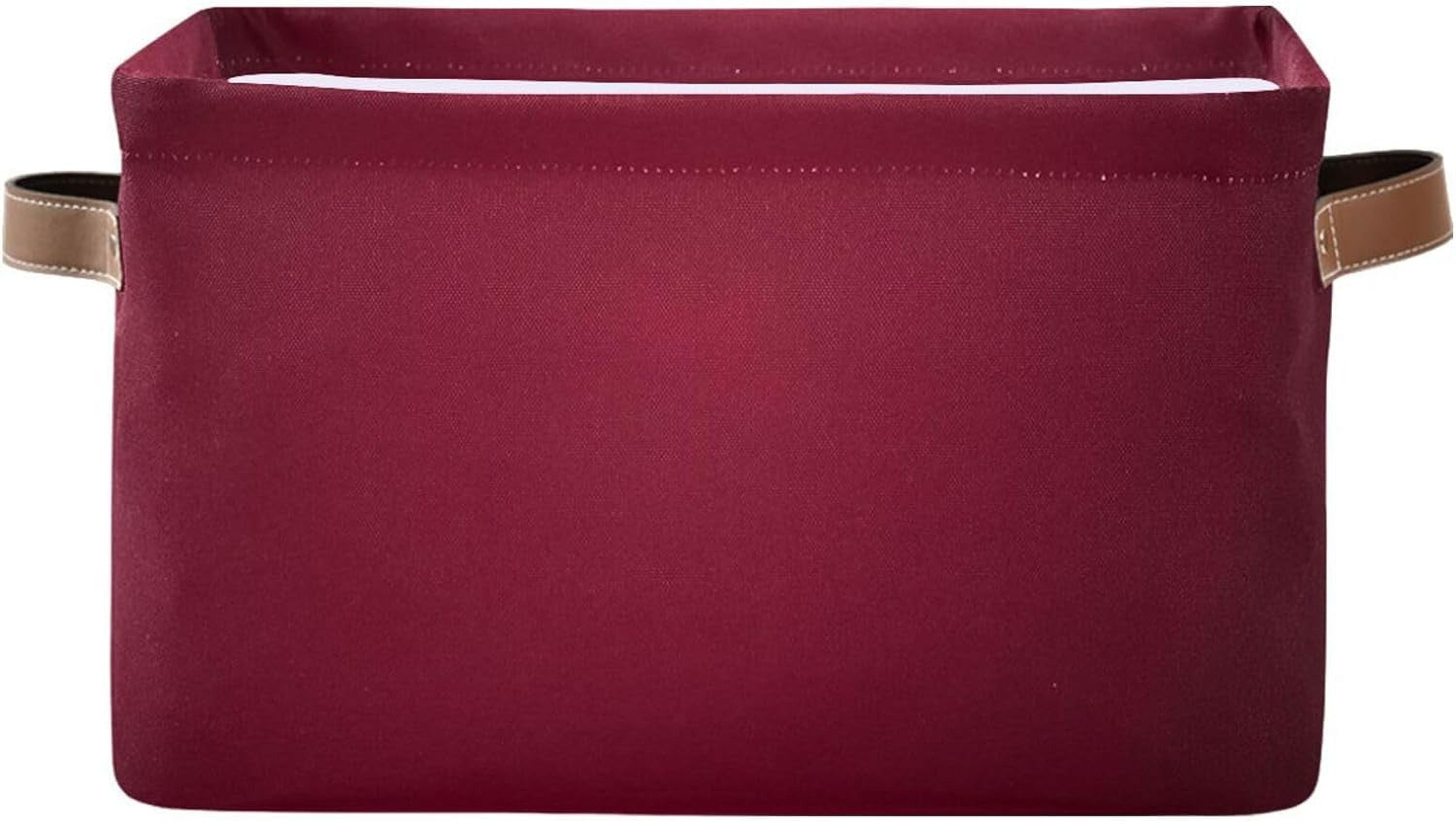 Coolnut Burgundy Red Solid Color Foldable Storage Basket for Shelves ...