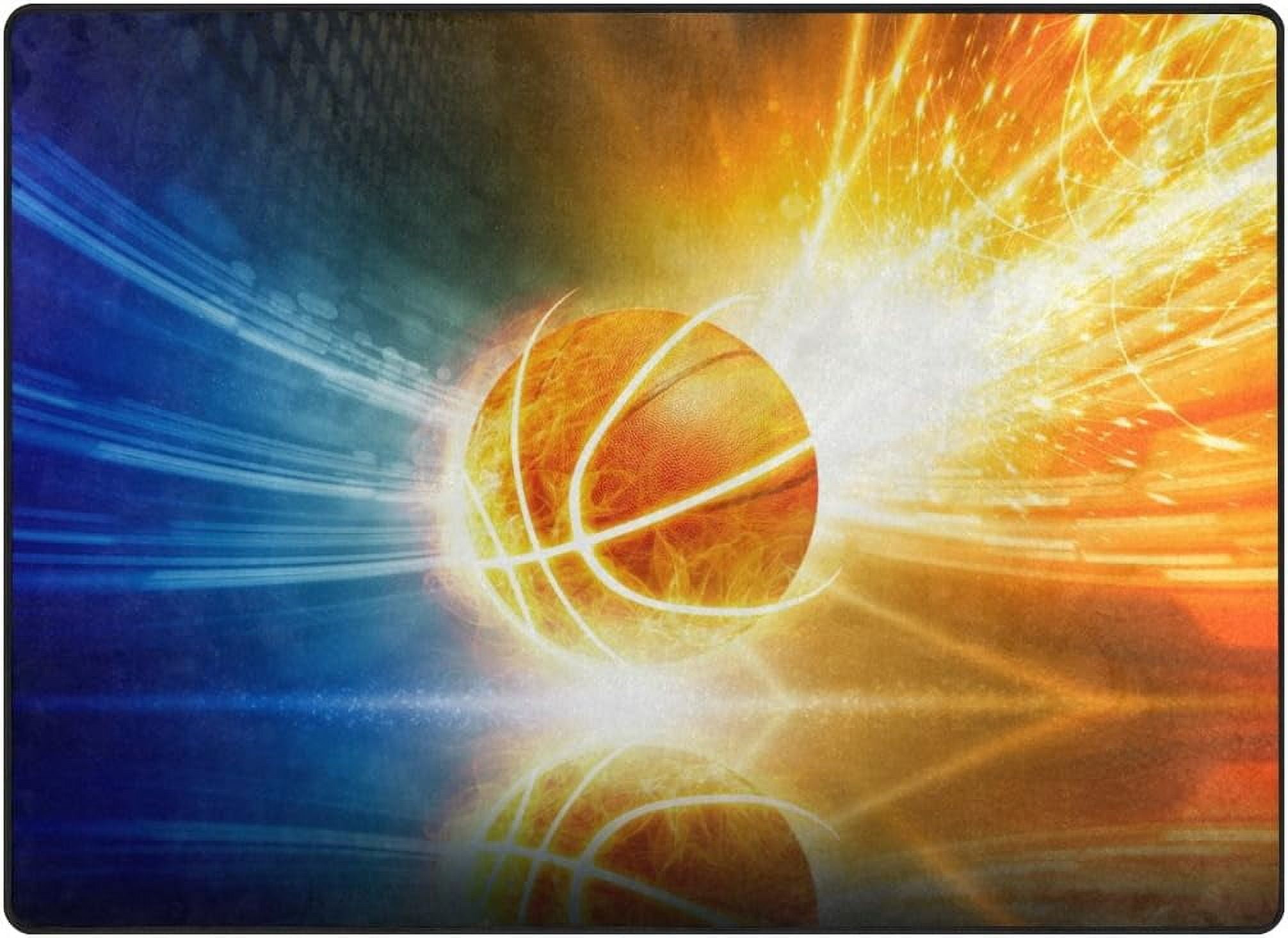 Coolnut Burning Basketball Area Rug Pad - 80 x 58 inch - 100% Light ...