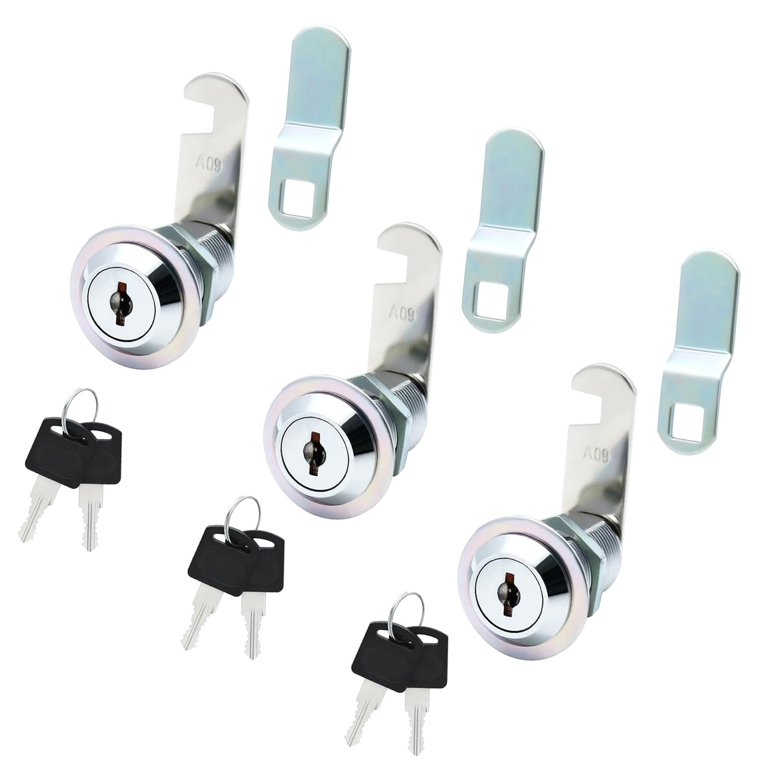 Coolnut Cabinet Lock with Keys, 1-1/8 Inch Long Cam Locks Keyed Alike ...