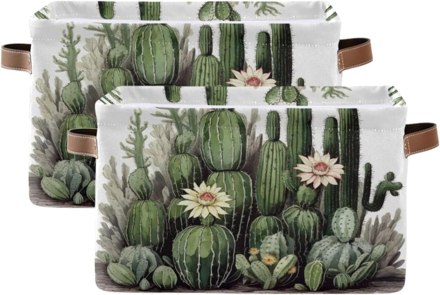 Coolnut Cactus Plant Foldable Storage Basket for Shelves, Collapsible ...