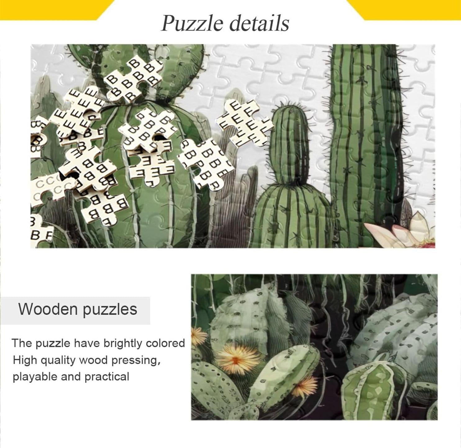 Coolnut Cactus Plants Puzzles for Adults and Kids 500 Pieces, Wooden ...