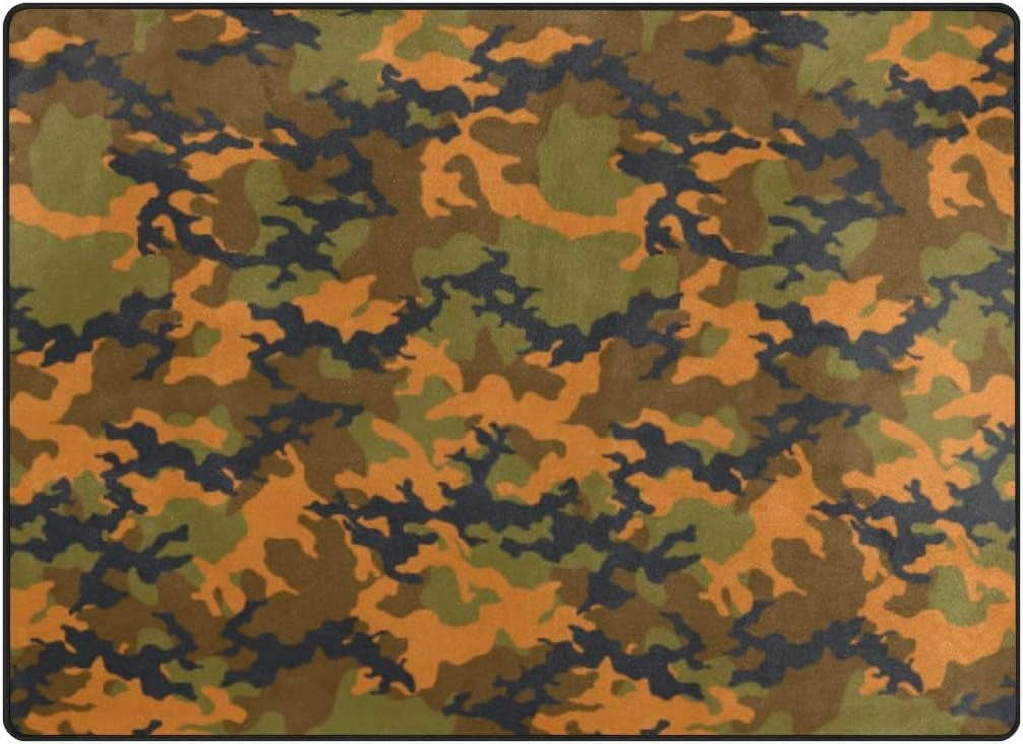 Coolnut Camouflage Pattern Area Rug Carpet 5x4 Light Weight Polyester ...