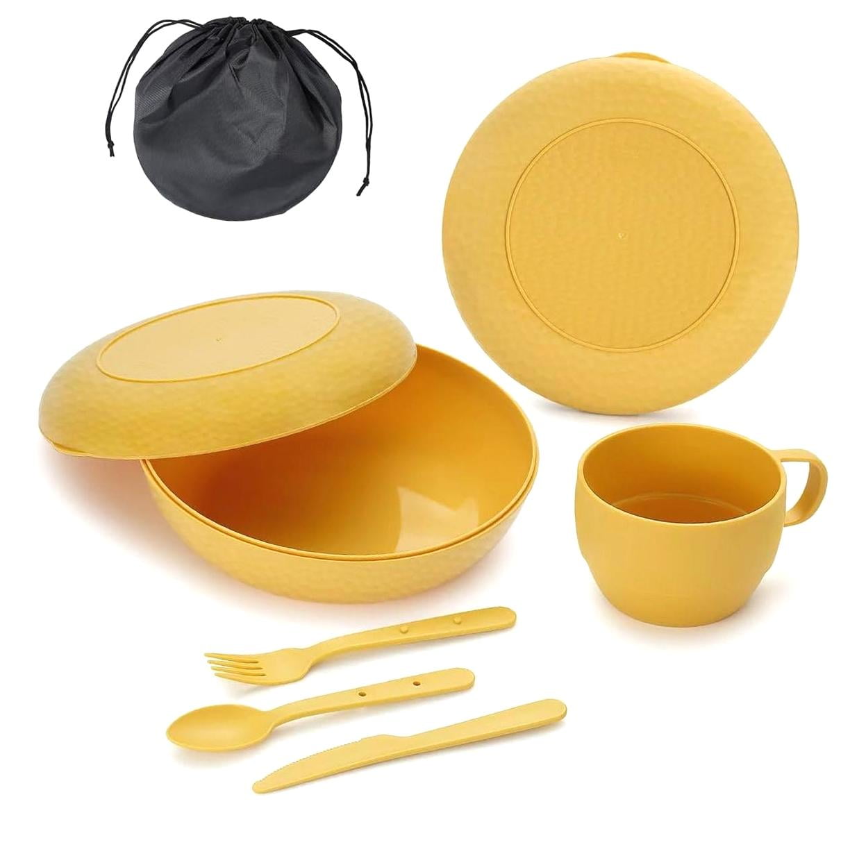 Coolnut Camping Mess Kit featuring Bowl, Plate, Cup, Spoon, and Carry ...
