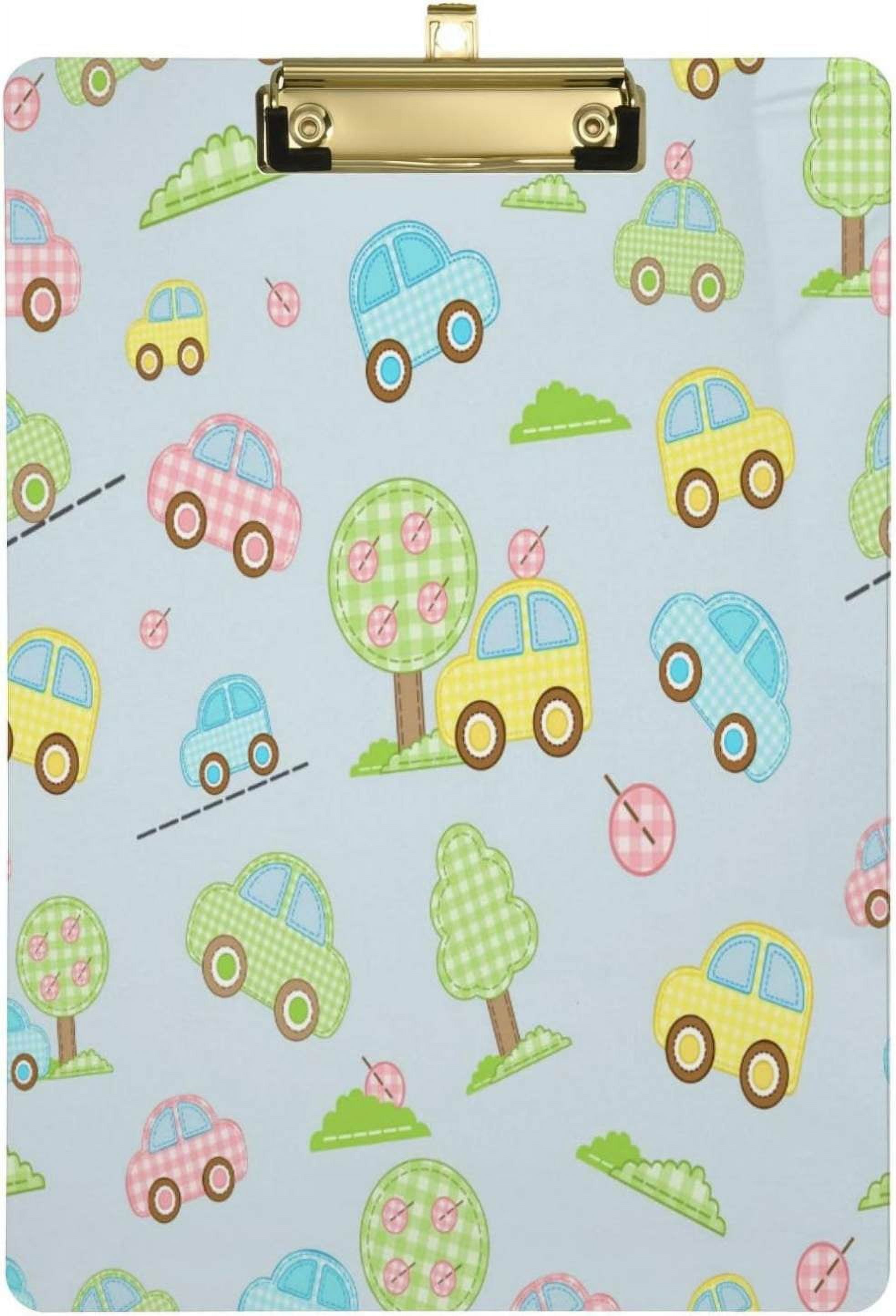 Coolnut Car (2) Acrylic Clipboard with Low Profile Silver Metal Clip ...