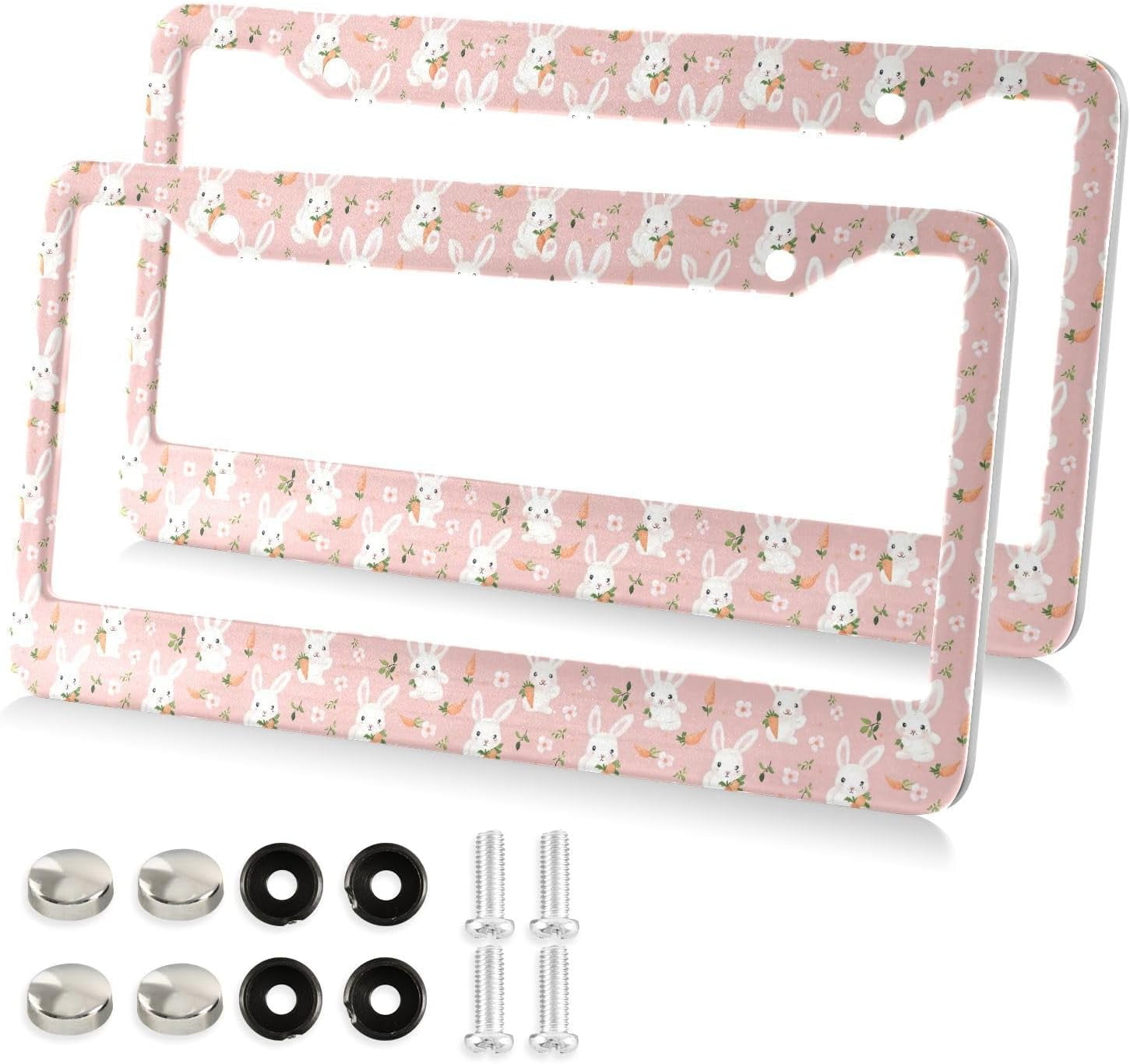 Coolnut Carrots and Rabbits License Plate Frames 2 Packs,License Plate ...