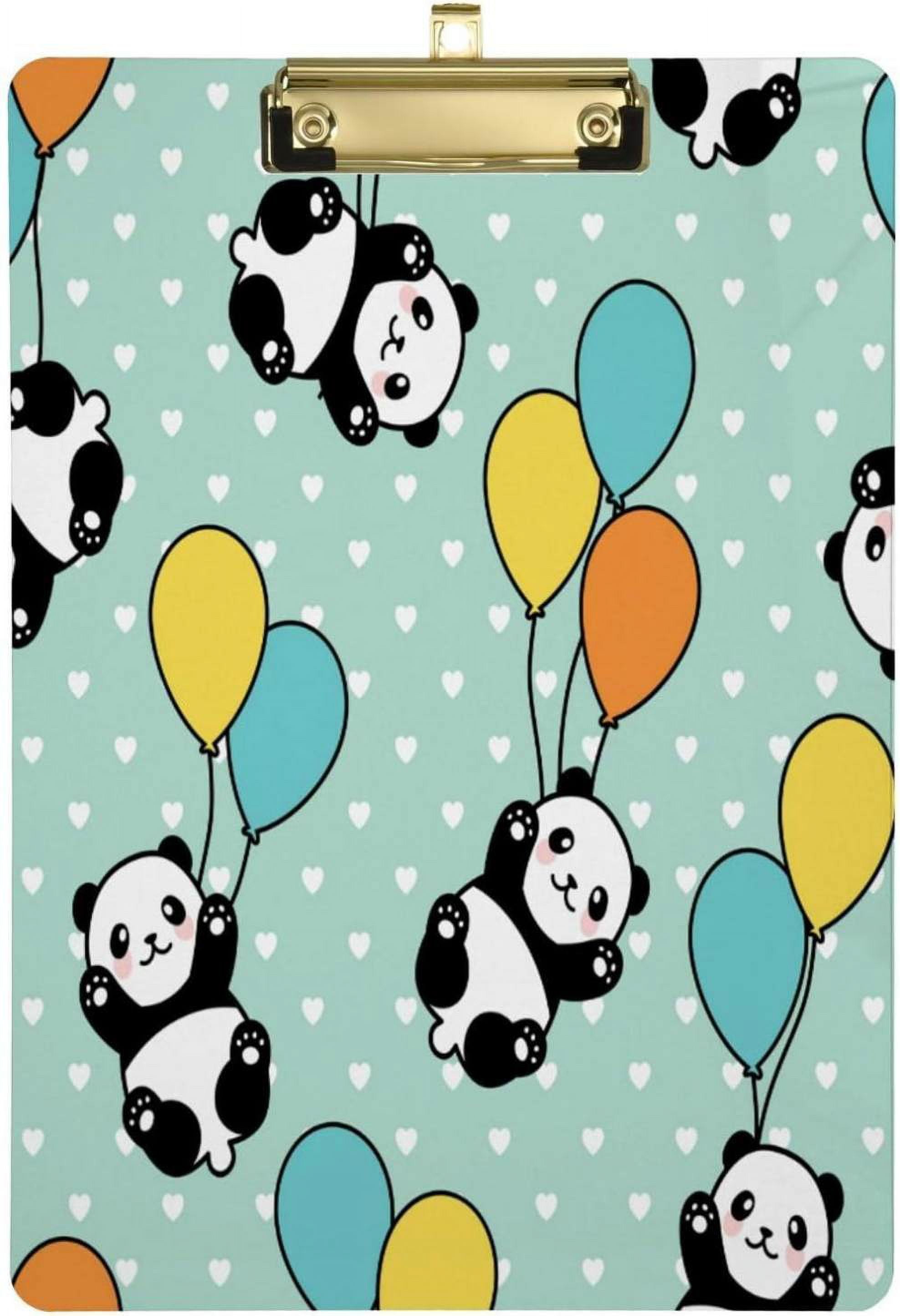 Coolnut Cartoon Cute Panda Acrylic Clipboard with Low Profile Gold ...