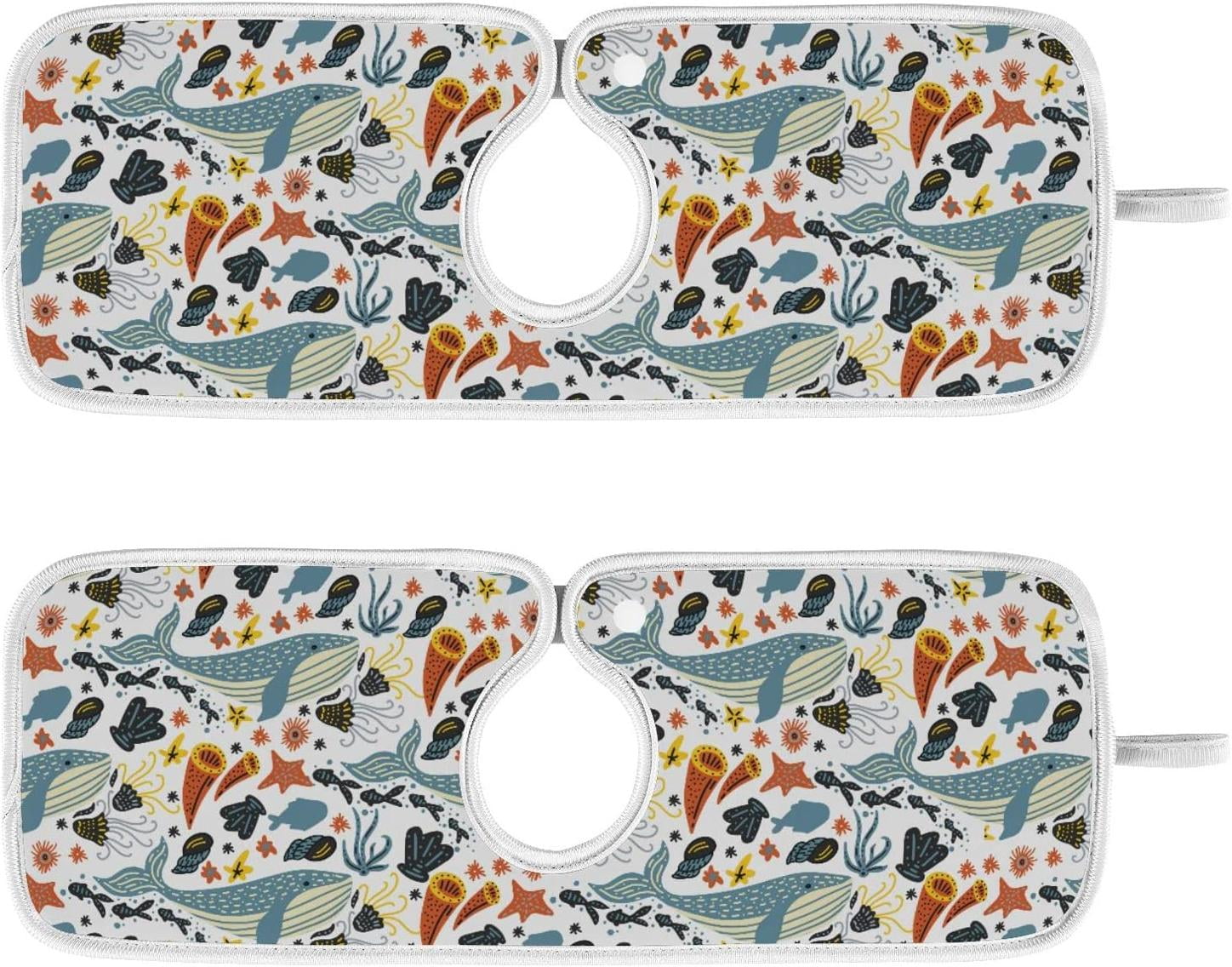 Coolnut Cartoon Cute Whales Sink Splash Guard for Faucet 2 Packs Faucet ...