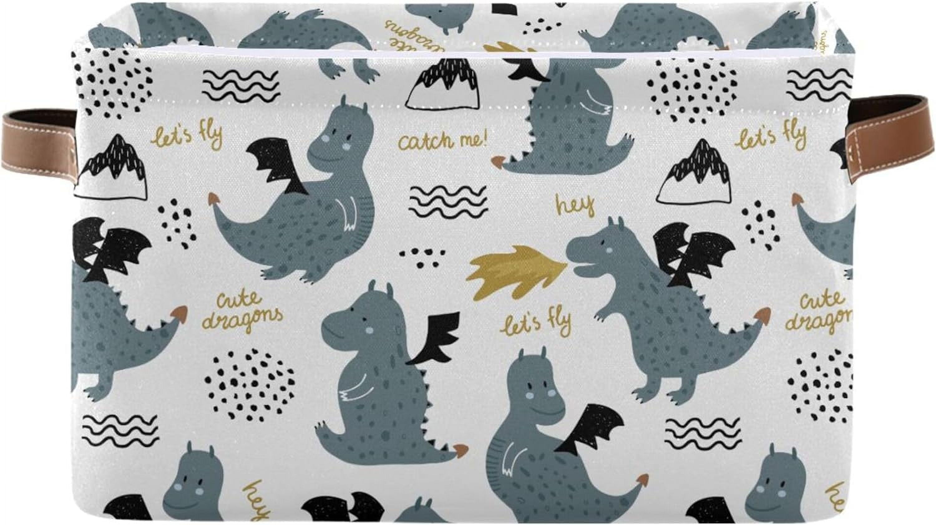 Coolnut Cartoon Dinosaur Storage Basket Foldable Storage Bin, Canvas ...