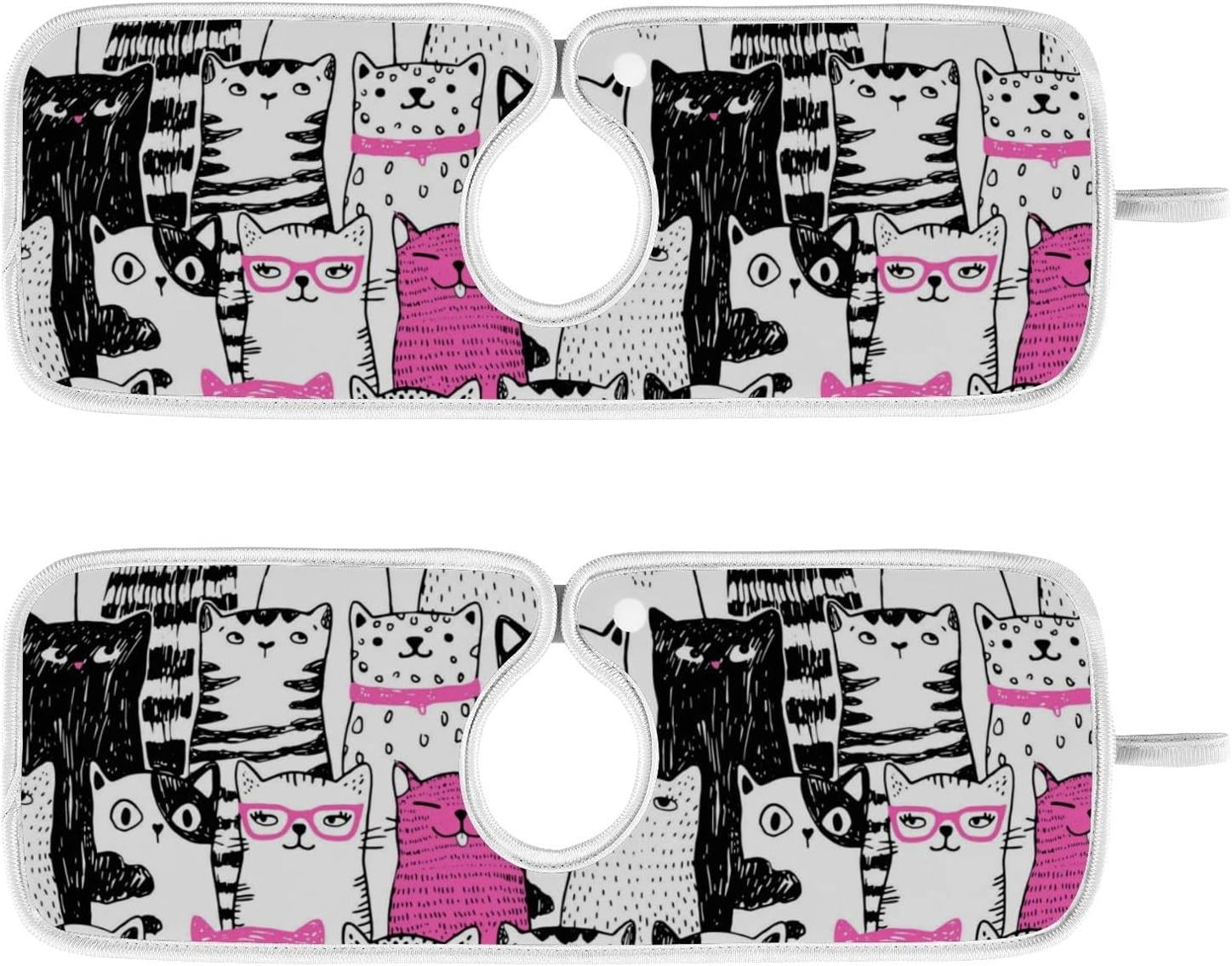 Coolnut Cartoon Funny Cat Pattern 2PCS Faucet Absorbent Mat Kitchen ...