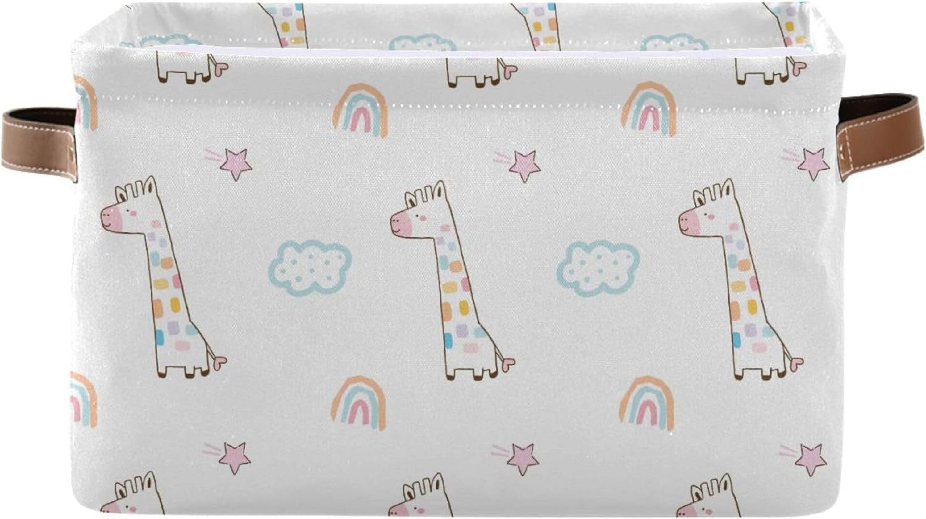 Coolnut Cartoon Giraffe Storage Basket Foldable Storage Bin, Canvas ...