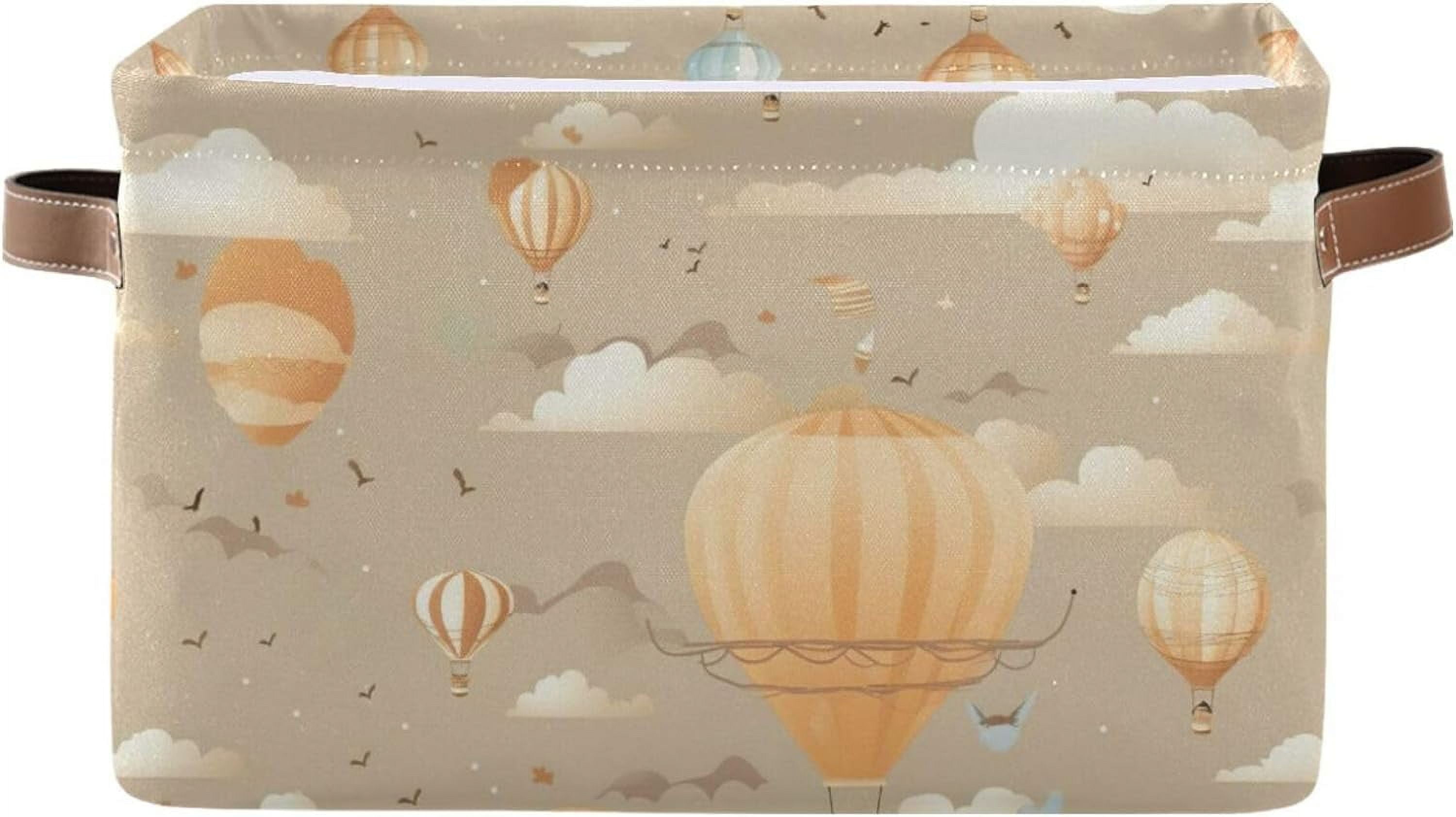 Coolnut Cartoon Hot Air Balloon Storage Basket with Handles Collapsible ...
