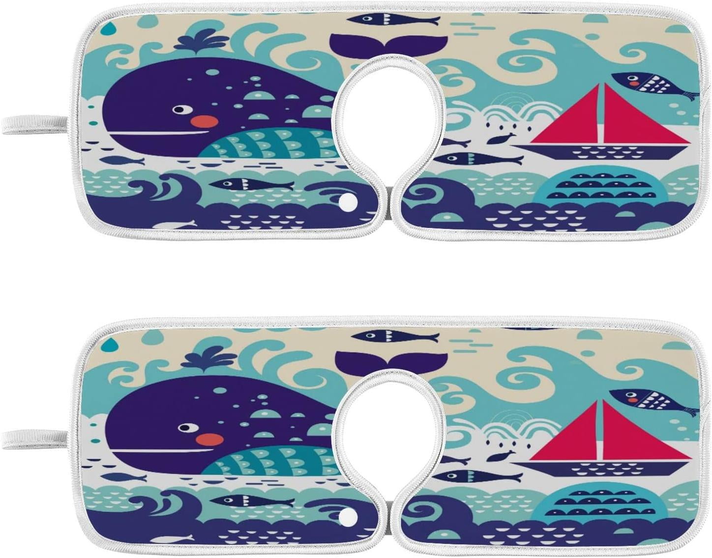 Coolnut Cartoon Whale Fish Sink Splash Guard for Faucet 2 Packs Faucet ...