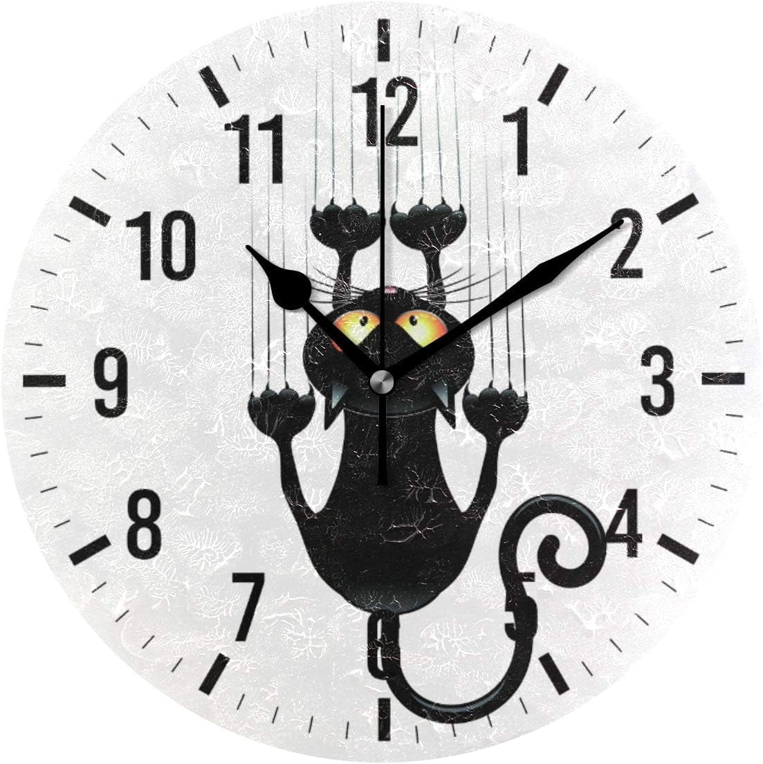 Coolnut Cat Paw Print Wall Clock, Silent Non-Ticking Quartz Battery ...