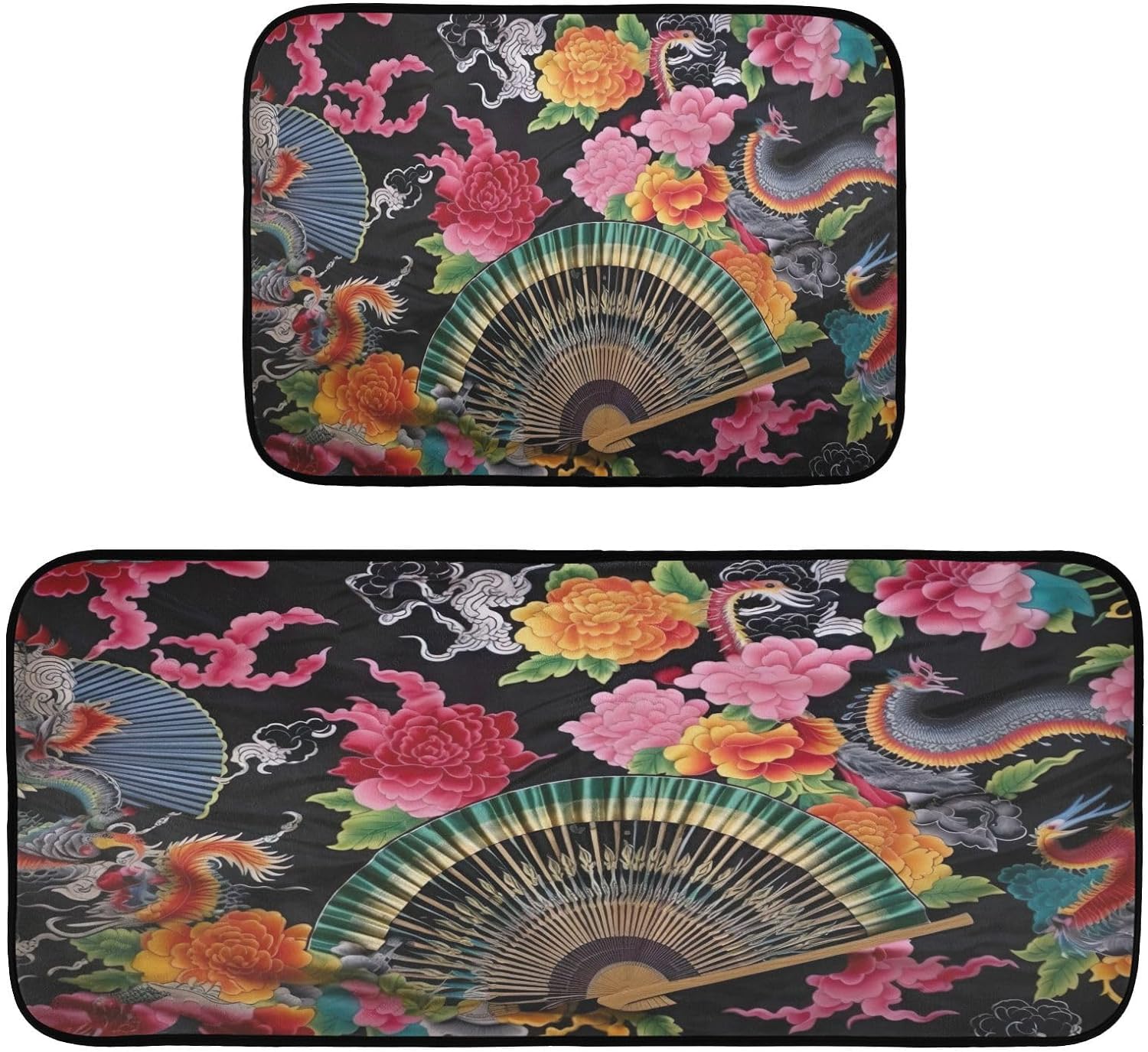 Coolnut Chinese Dragon Anti Fatigue Mats for Kitchen Floor,Set of 2 Non ...