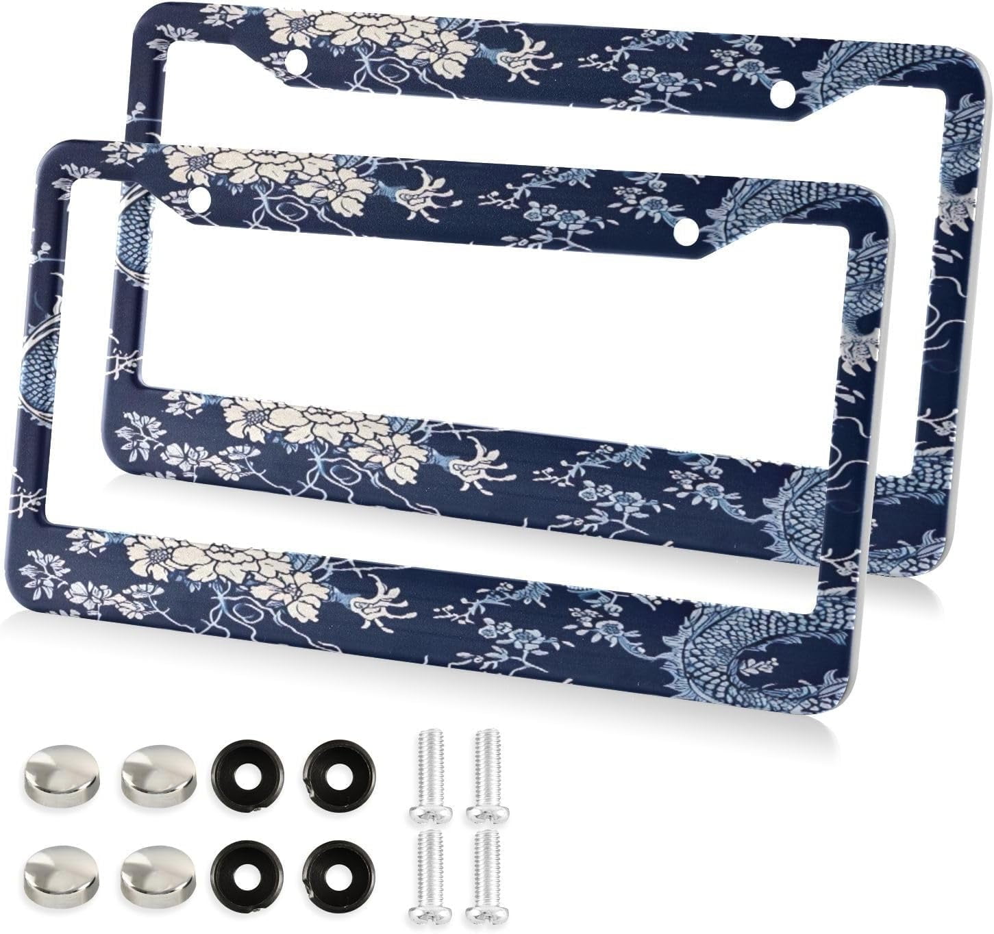 Coolnut Chinese Dragon License Plate Frames 2 Packs,License Plate ...