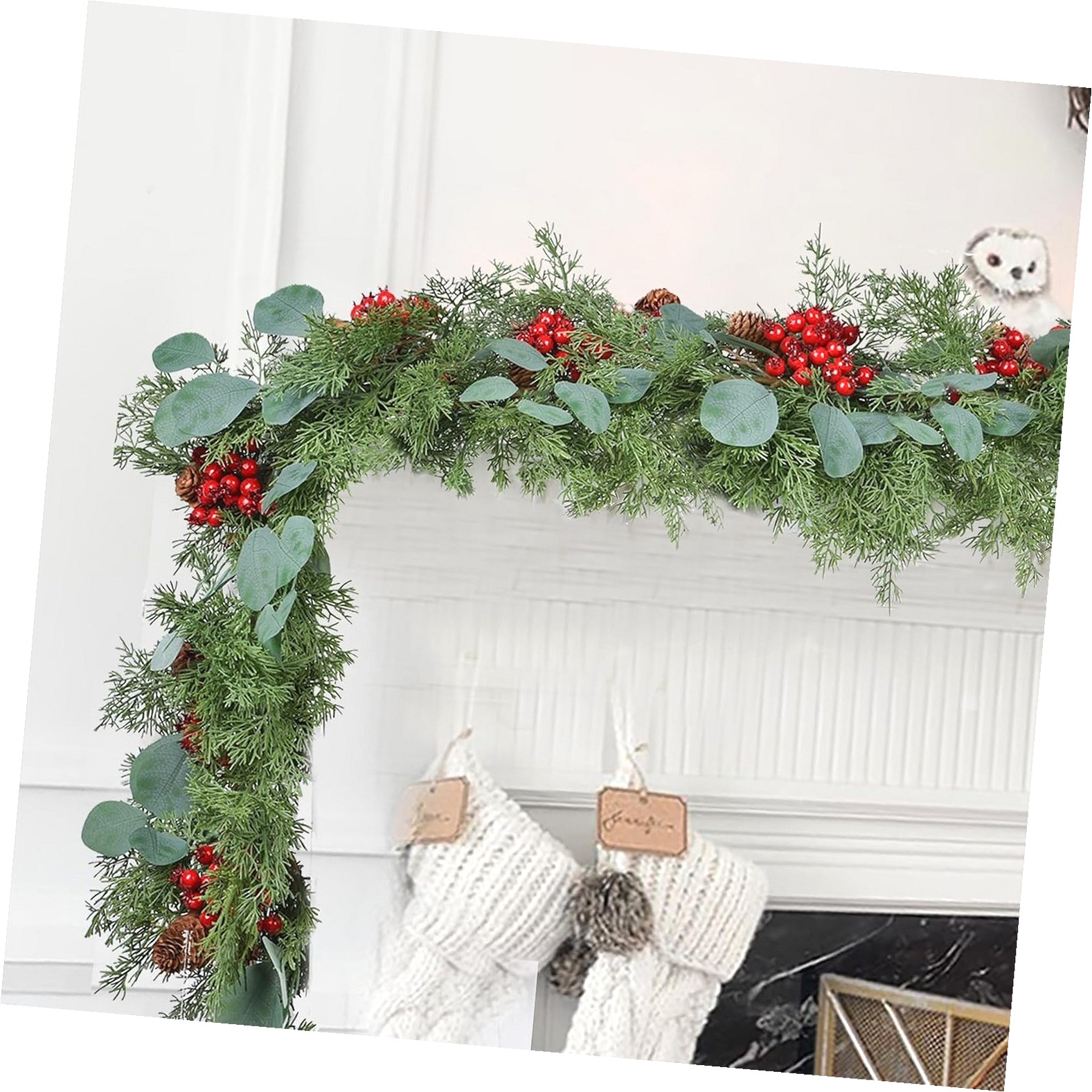 Coolnut Christmas 6Ft Pine Christmas Garland, Realistic Artificial Faux ...