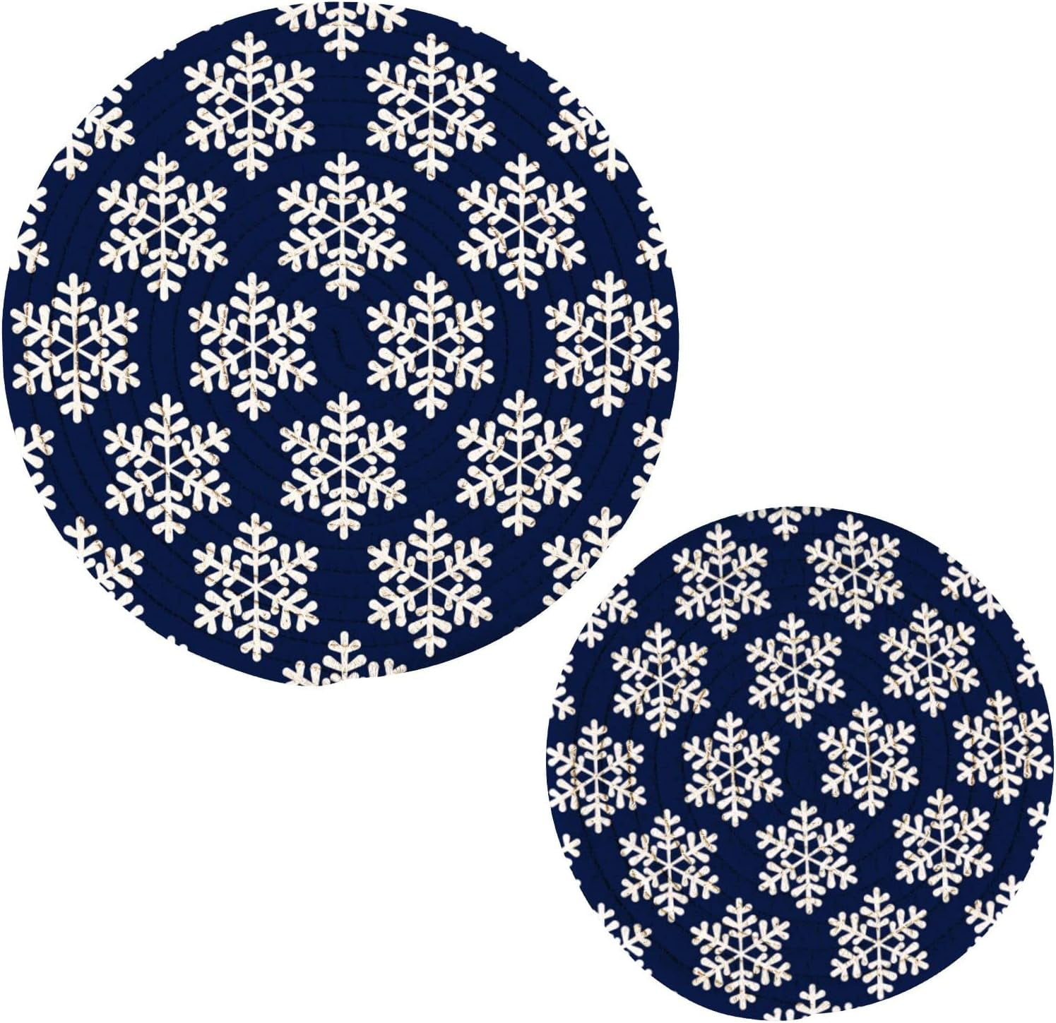 Coolnut Christmas Black Snowflakes Pot Holder Set of 2, Heat Resistant ...