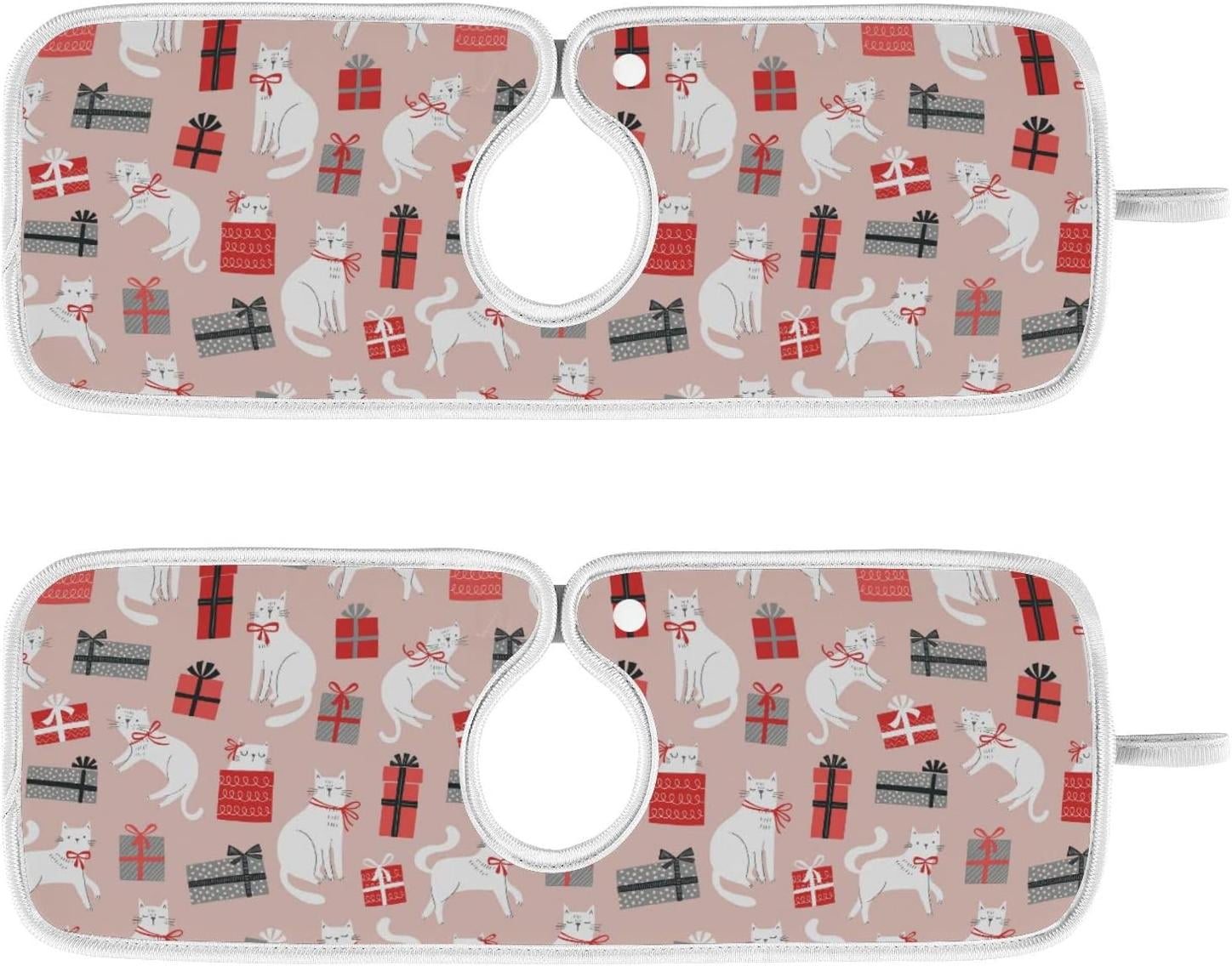 Coolnut Christmas Cats Gift Boxes Kitchen Sink Splash Guard 2 Packs ...